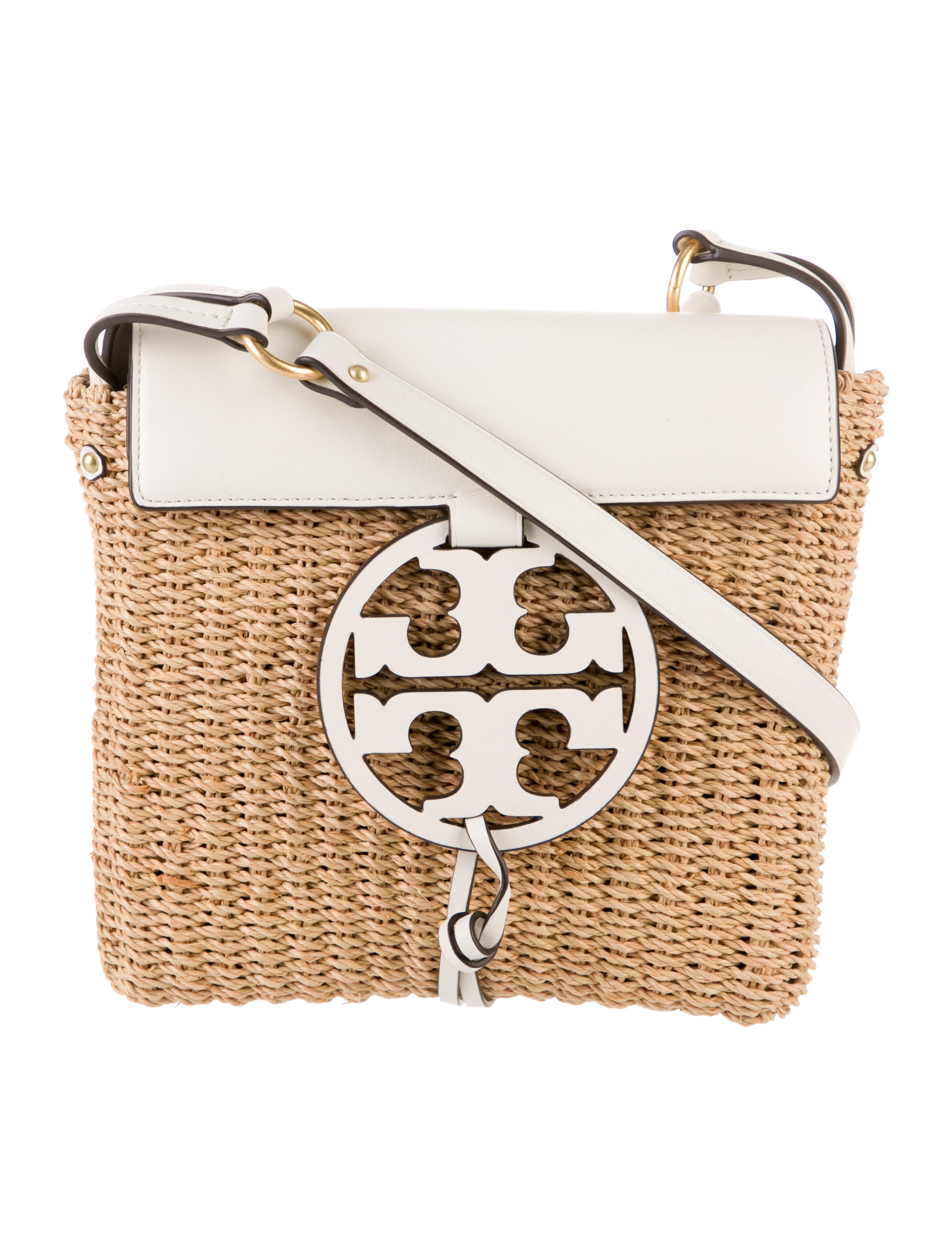 Saint Laurent Round Crochet Raffia Crossbody Bag - Neutrals Crossbody ...