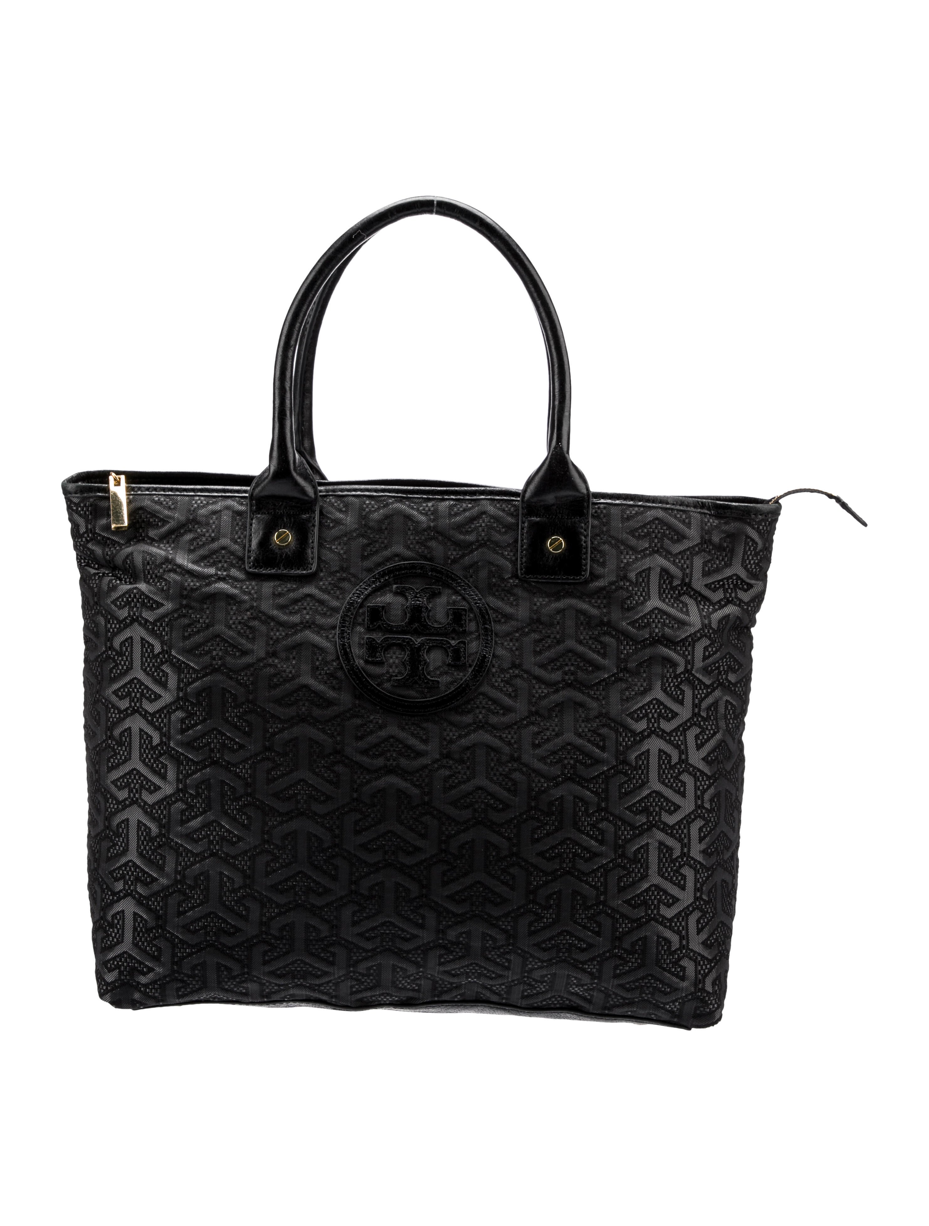 Tory Burch Leather Trim Nylon Tote Bag - Black Totes, Handbags ...