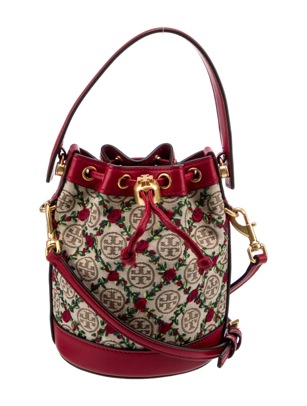 Tory Burch Canvas Logo Bucket Bag - Gem