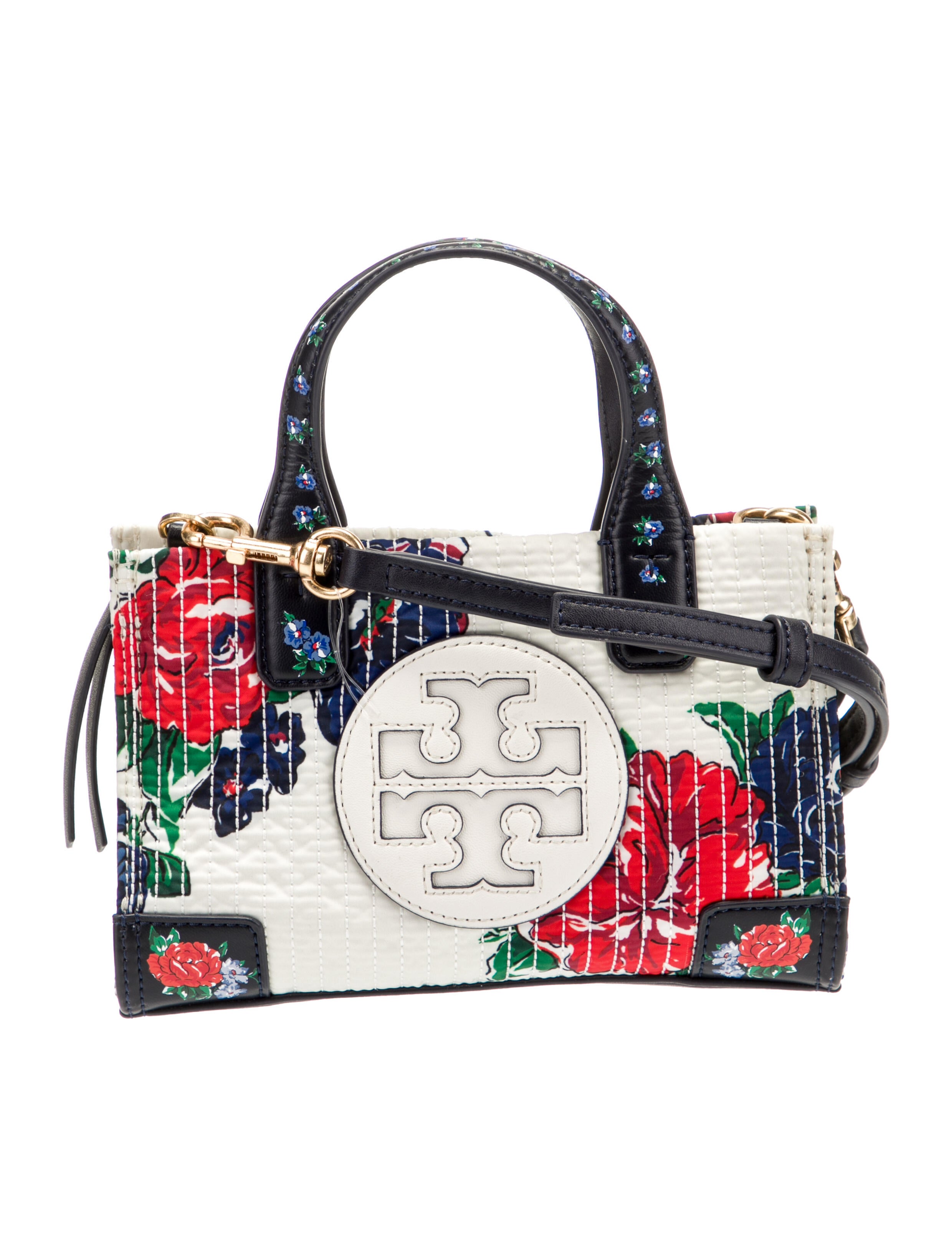 Tory Burch Silk Leather Trimmed Mini Bag - Blue Mini Bags, Handbags ...