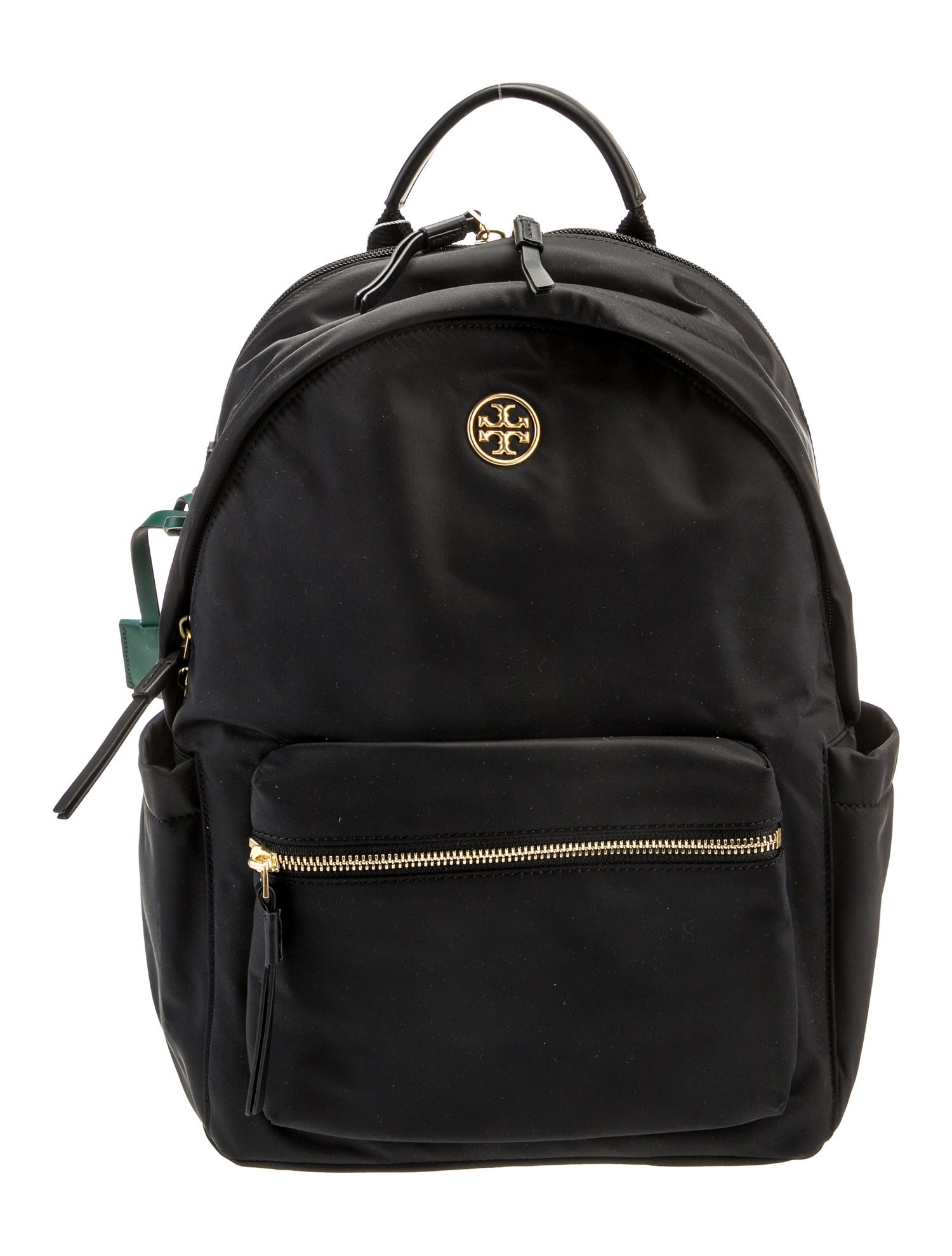Tory Burch Leather Trim Nylon Backpack w/ Tags - Black Backpacks ...