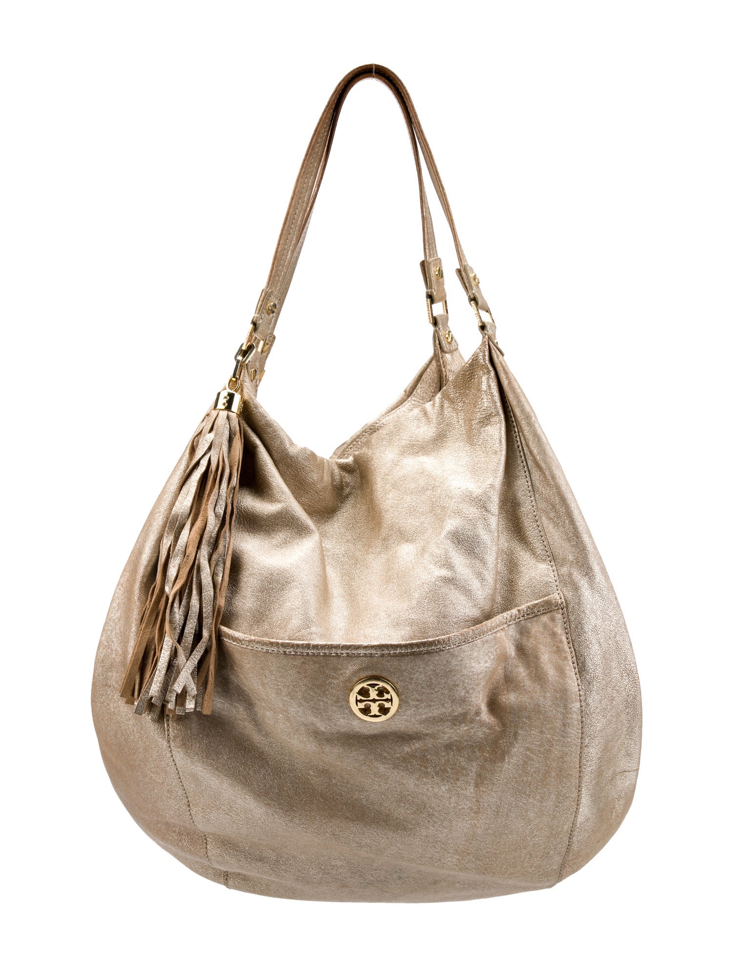 Tory Burch Leather Hobo Bag - Gold Hobos, Handbags - WTO598397 | The ...