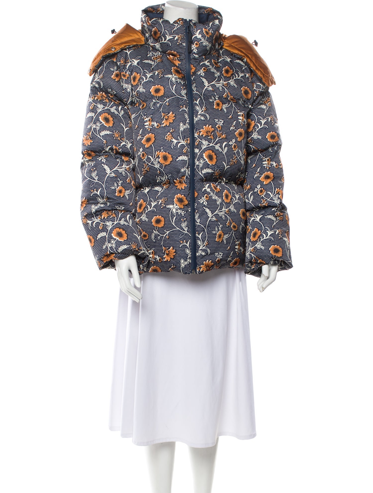 Tory Burch Floral Print Down Jacket - Blue Jackets, Clothing ...