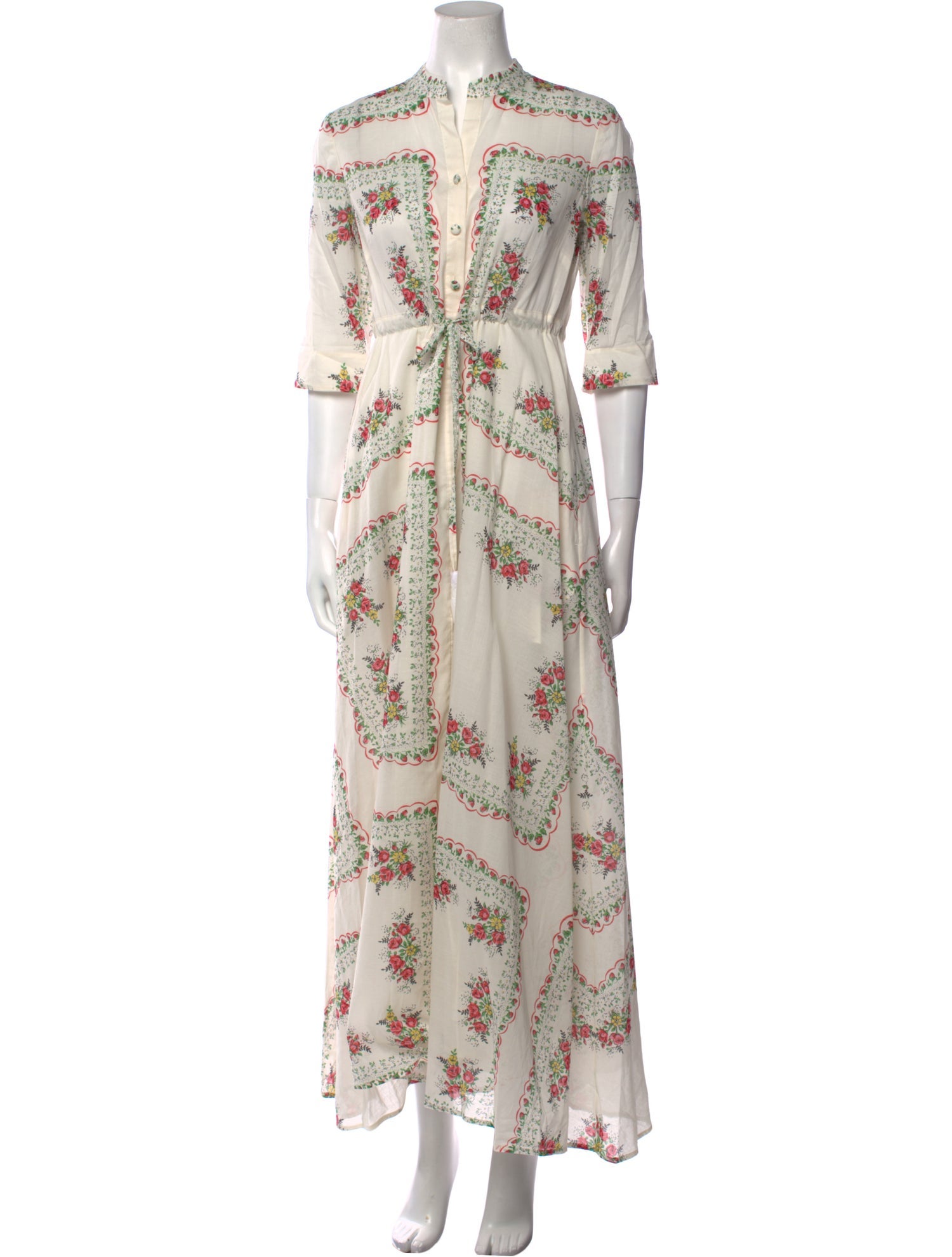 Tory Burch Floral Print Long Dress w/ Tags - White Dresses, Clothing ...