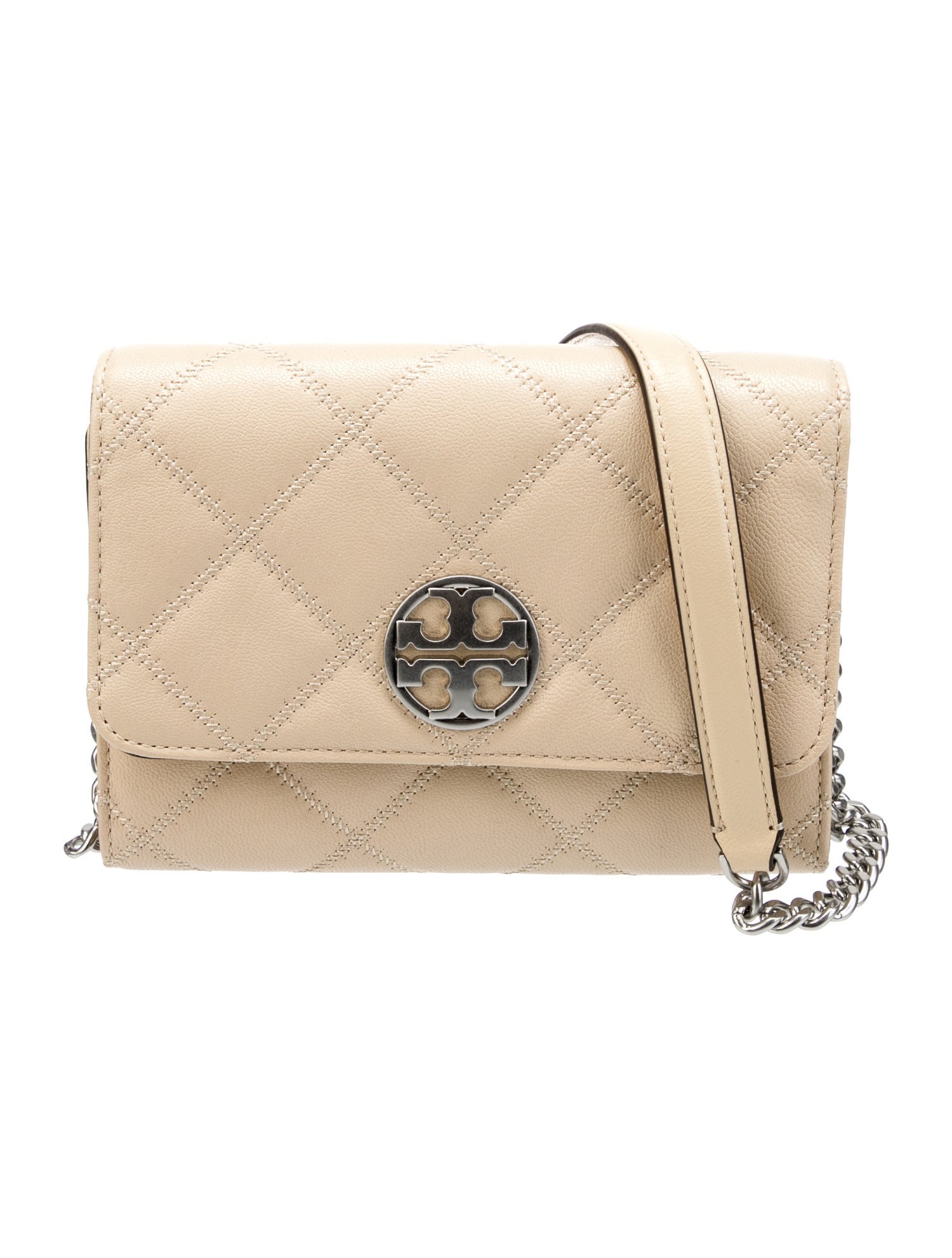 Tory Burch Quilted Leather Crossbody Bag - Neutrals Crossbody Bags ...