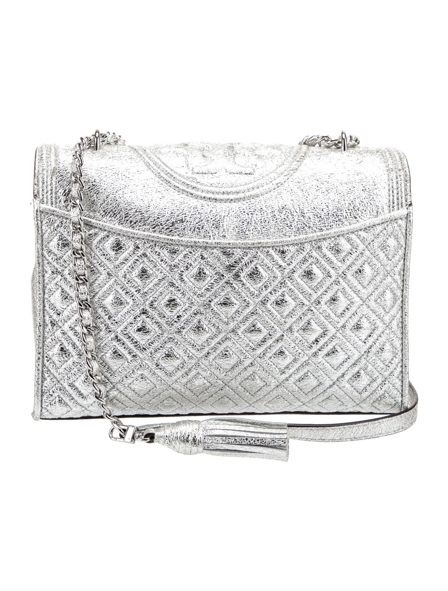 Tory Burch Leather Shoulder Bag - Silver Shoulder Bags, Handbags ...