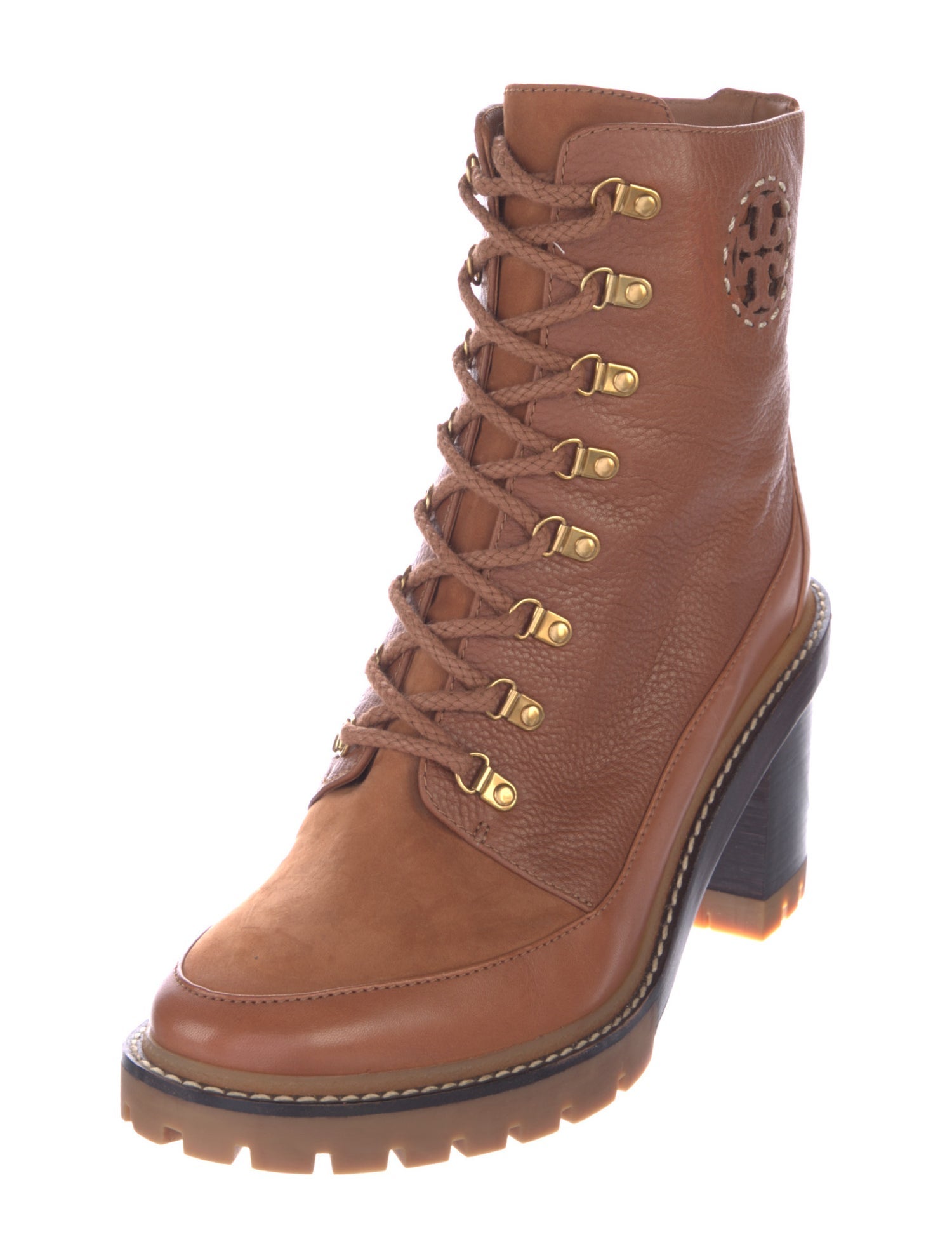 Tory Burch Leather Lace-Up Boots w/ Tags - Neutrals Boots, Shoes ...