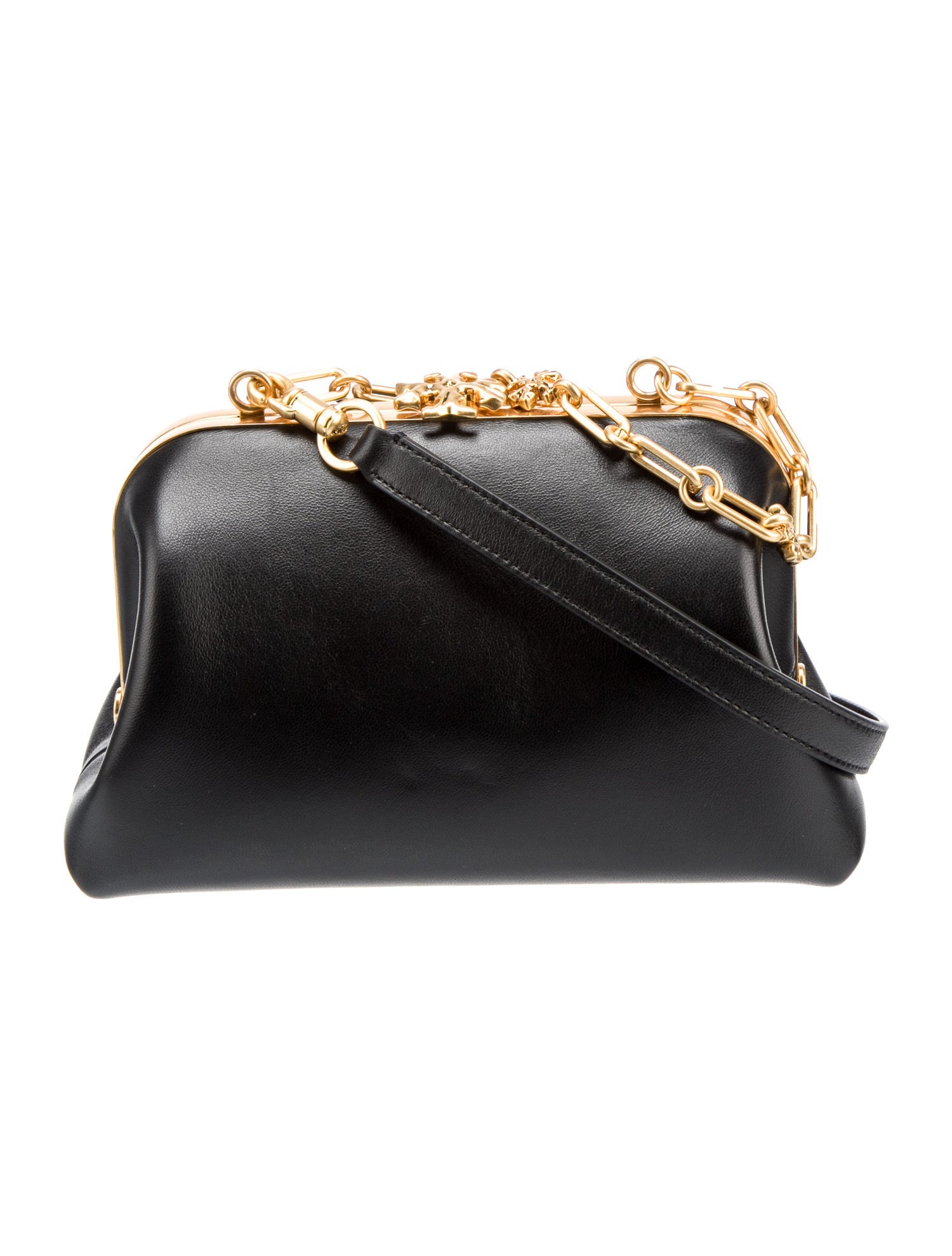 Tory Burch Leather Cleo Handle Bag - Black Clutches, Handbags ...