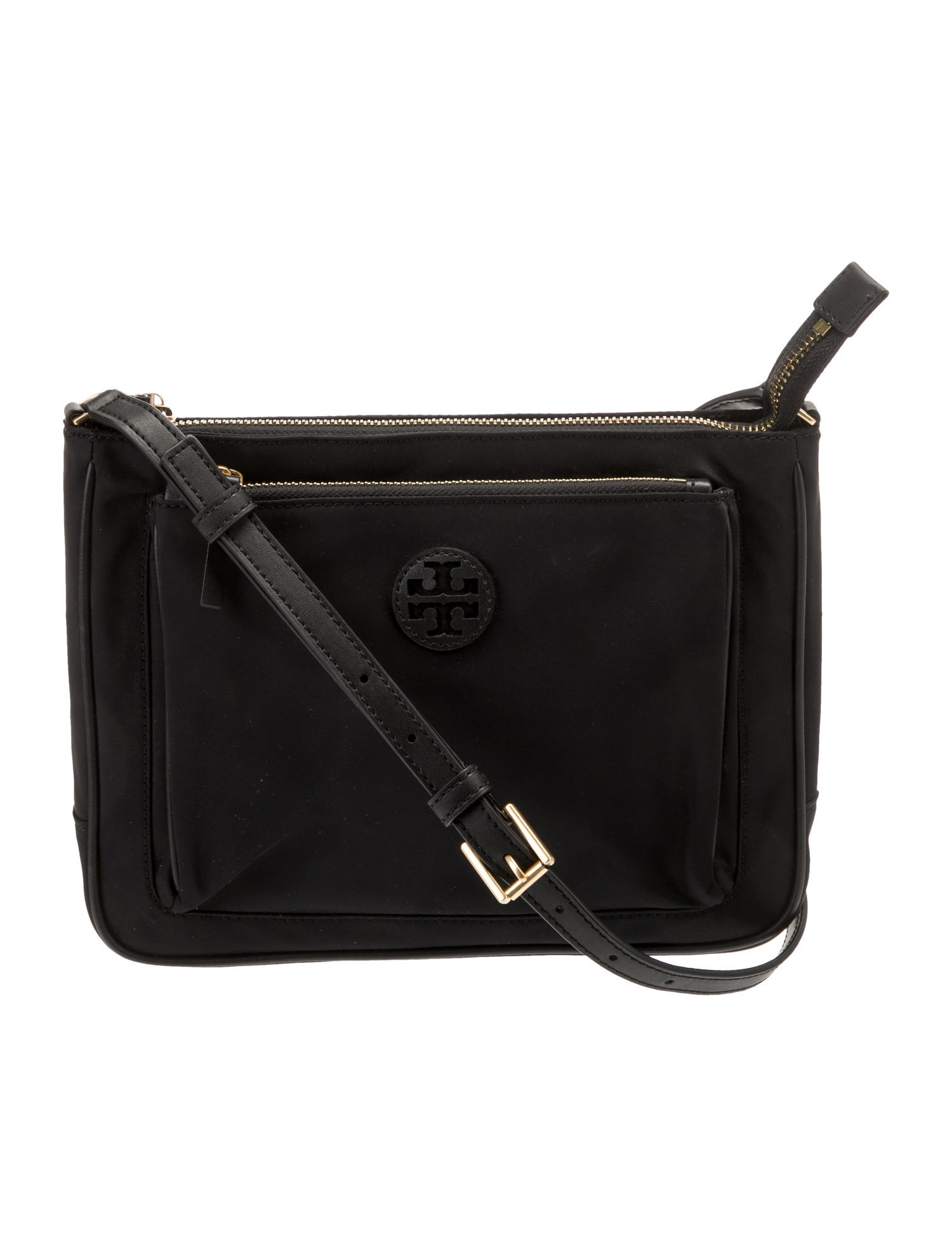 Tory Burch Nylon Leather-Trimmed Cross Body Bag - Black Crossbody Bags ...