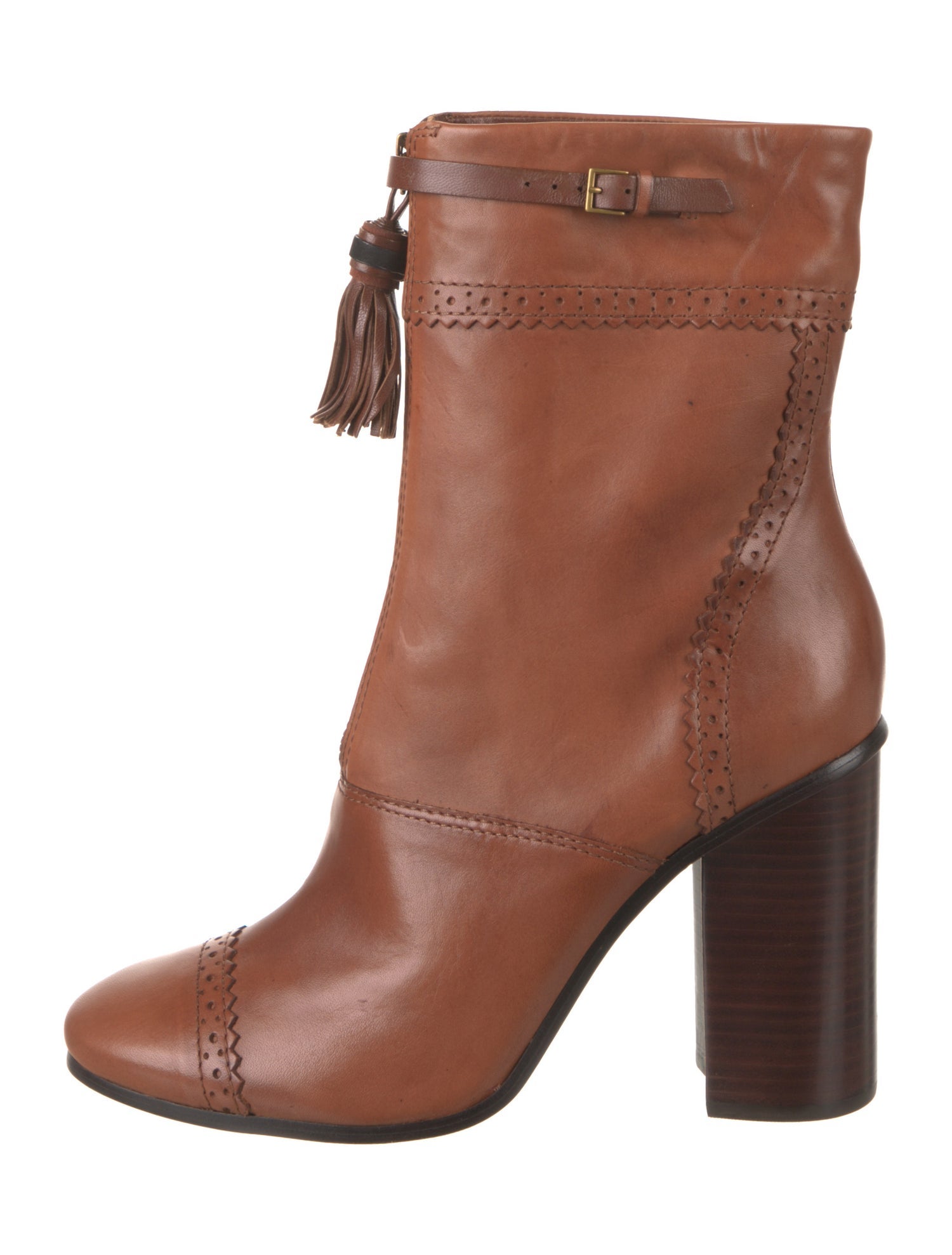 Tory Burch Leather Tassel Accents Boots - Brown Boots, Shoes ...