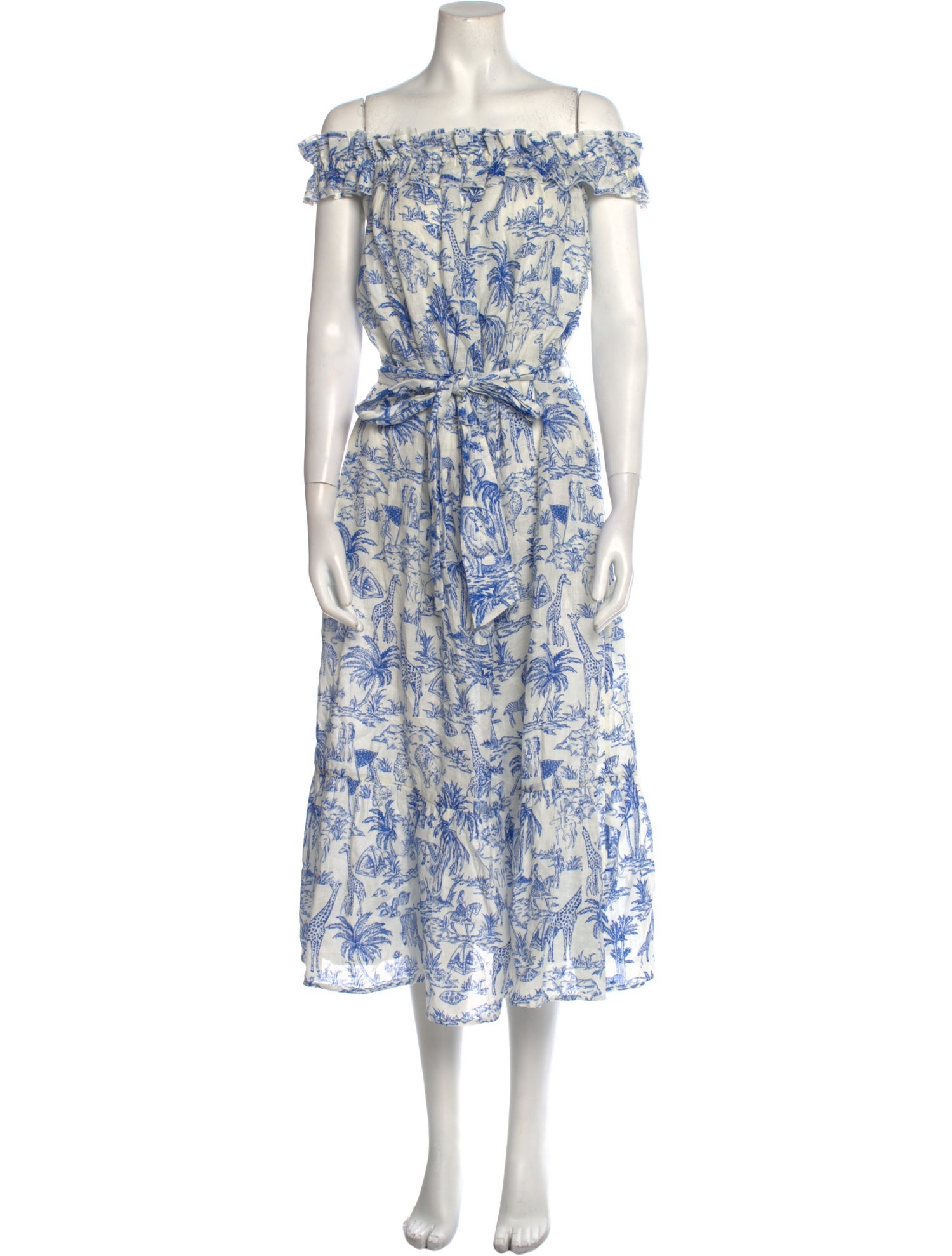 Tory Burch Floral Print Midi Length Dress - White Dresses, Clothing ...