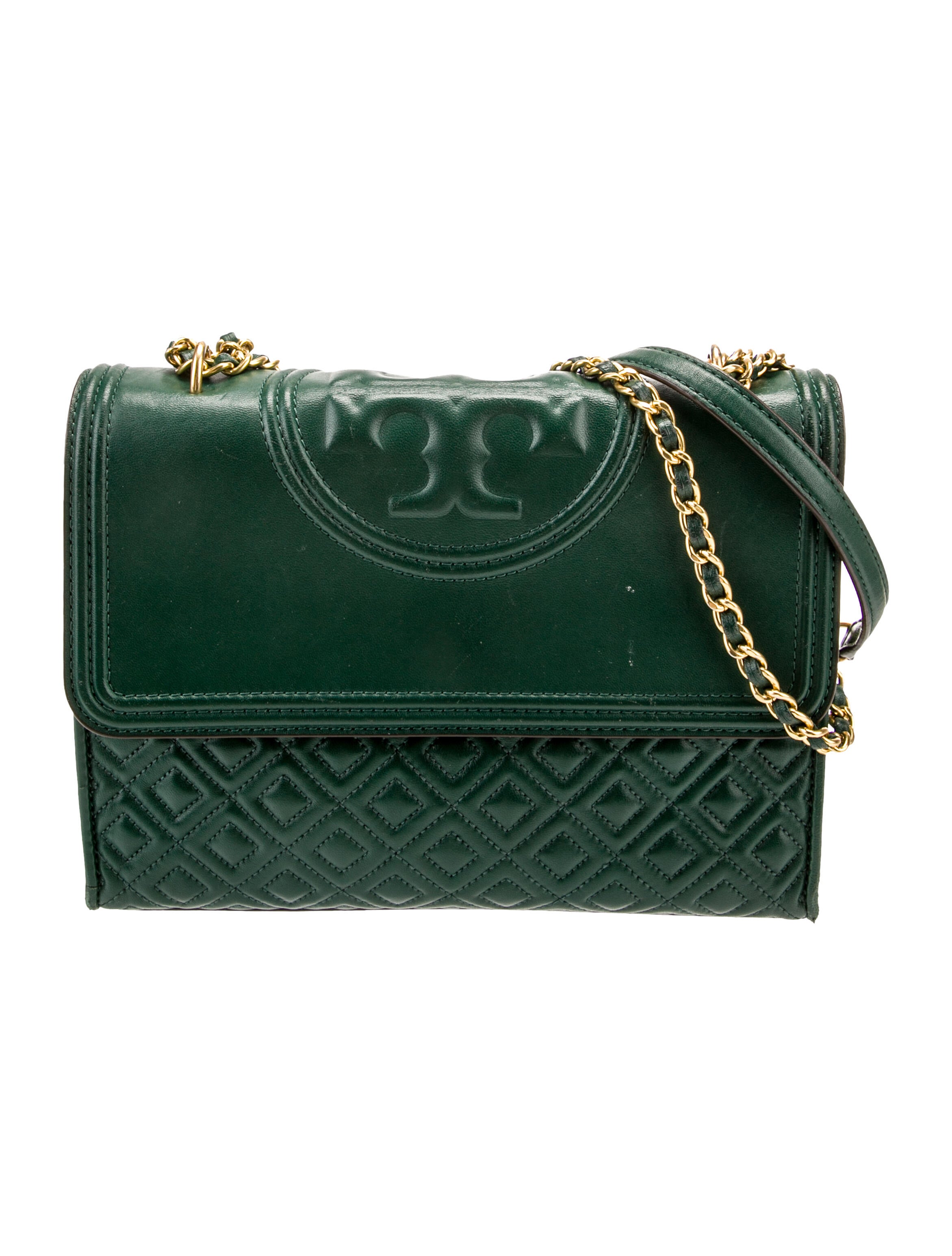 Tory Burch Leather Shoulder Bag - Green Shoulder Bags, Handbags ...