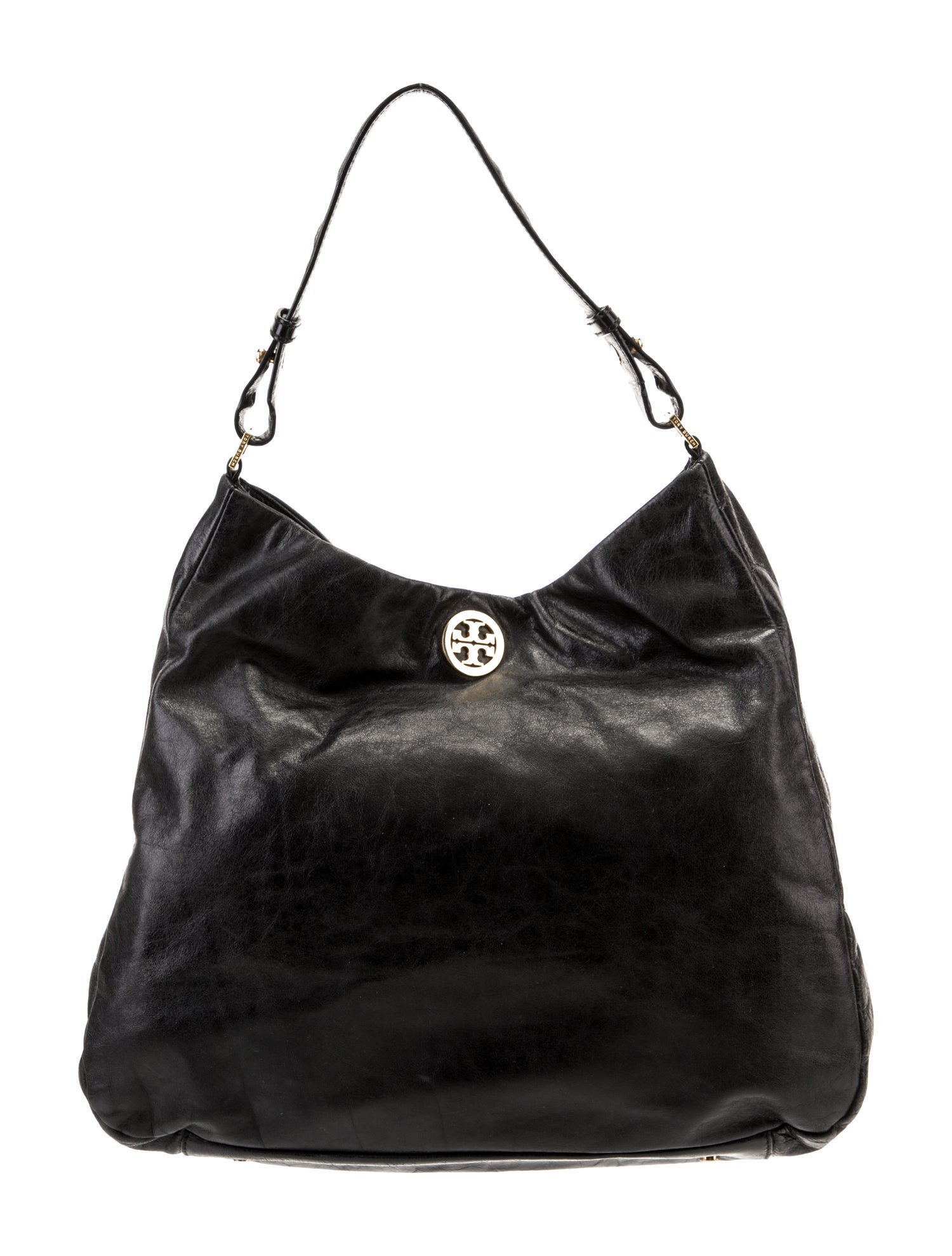 Tory Burch Leather Hobo - Black Shoulder Bags, Handbags - WTO616751 ...