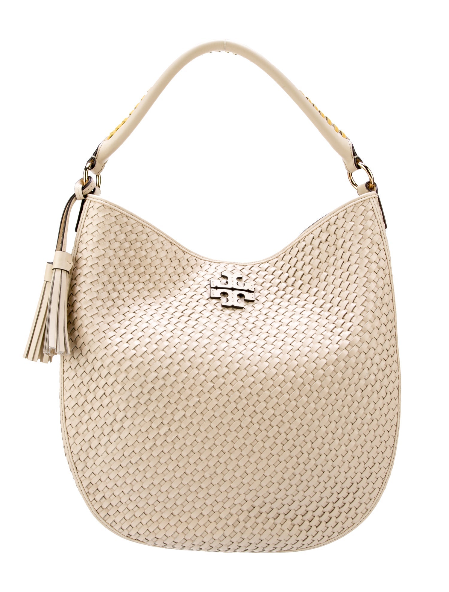 Tory Burch Weaved Leather Shoulder Bag - Neutrals Shoulder Bags ...
