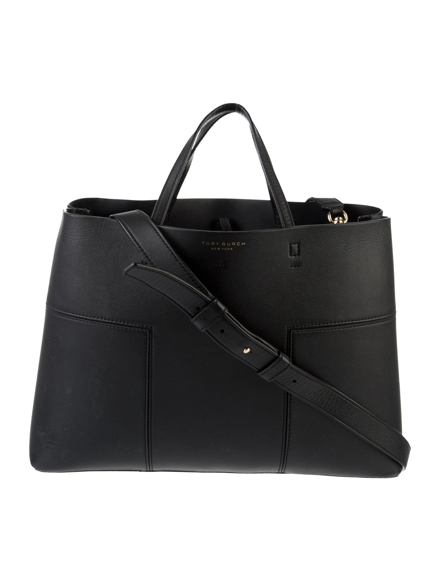 Tory Burch Large Leather Tote - Black Shoulder Bags, Handbags ...