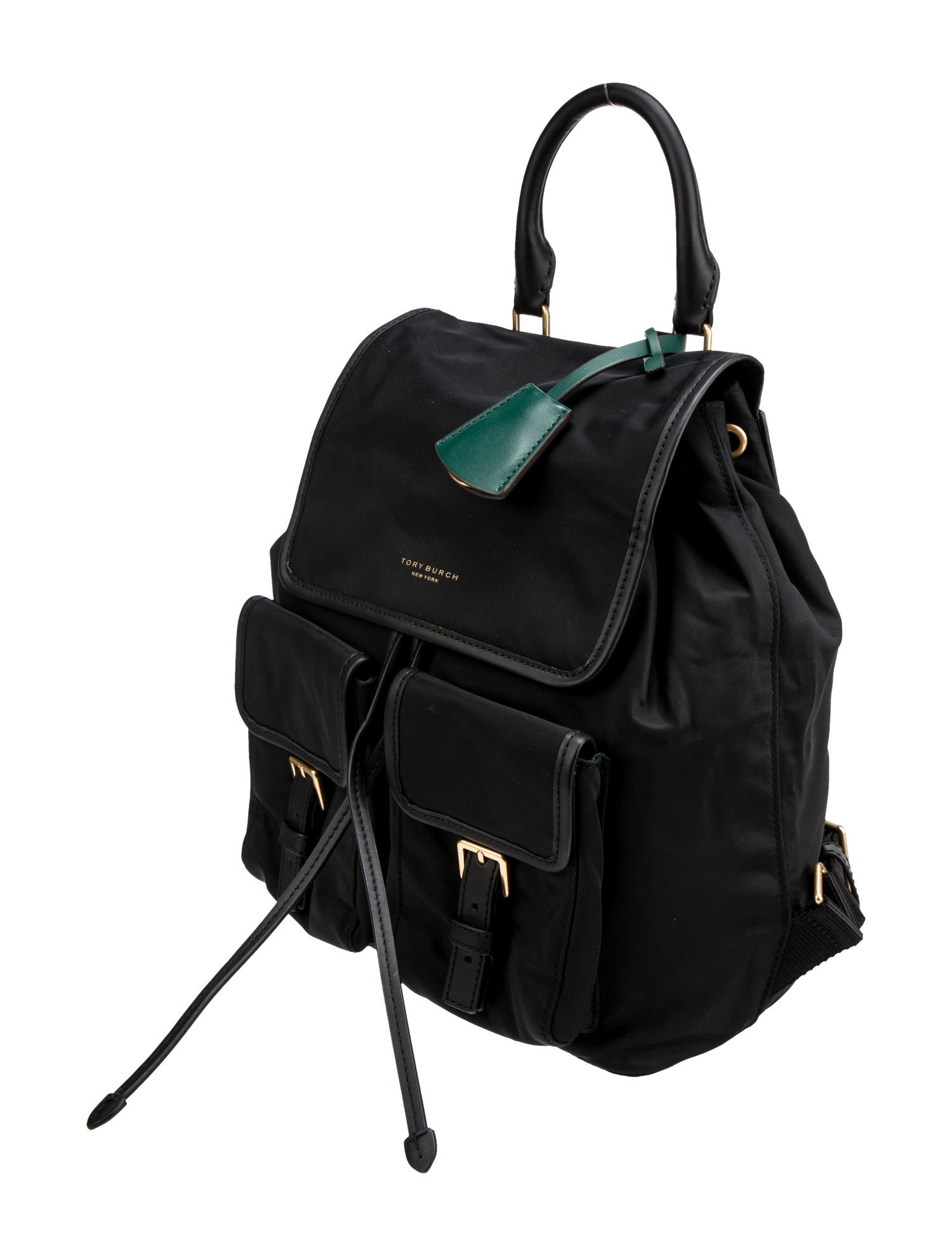 Tory Burch Leather-Trim Nylon Backpack - Black Backpacks, Handbags ...