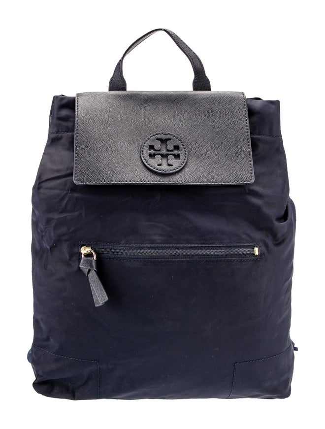 Tory Burch Nylon Leather Trim Backpack - Black Backpacks, Handbags ...