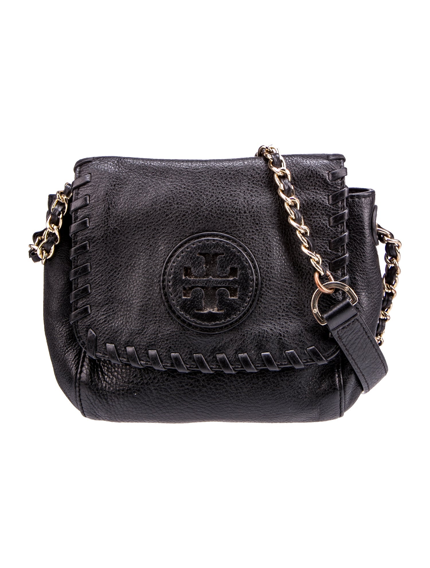Tory Burch Leather Chain-Link Shoulder Bag - Black Shoulder Bags ...