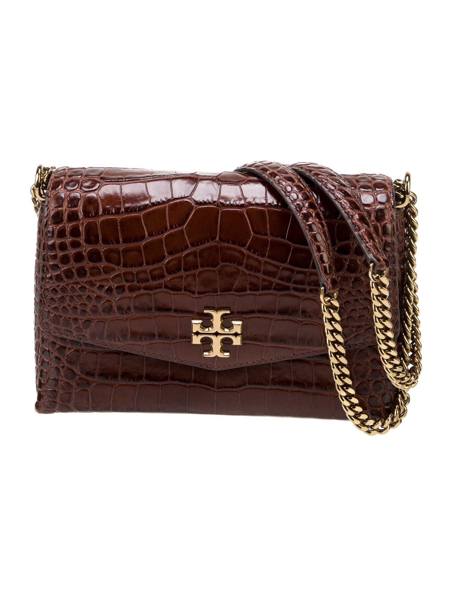 Tory Burch Embossed Leather Shoulder Bag - Brown Shoulder Bags, Handbags - WTO624472 | The RealReal