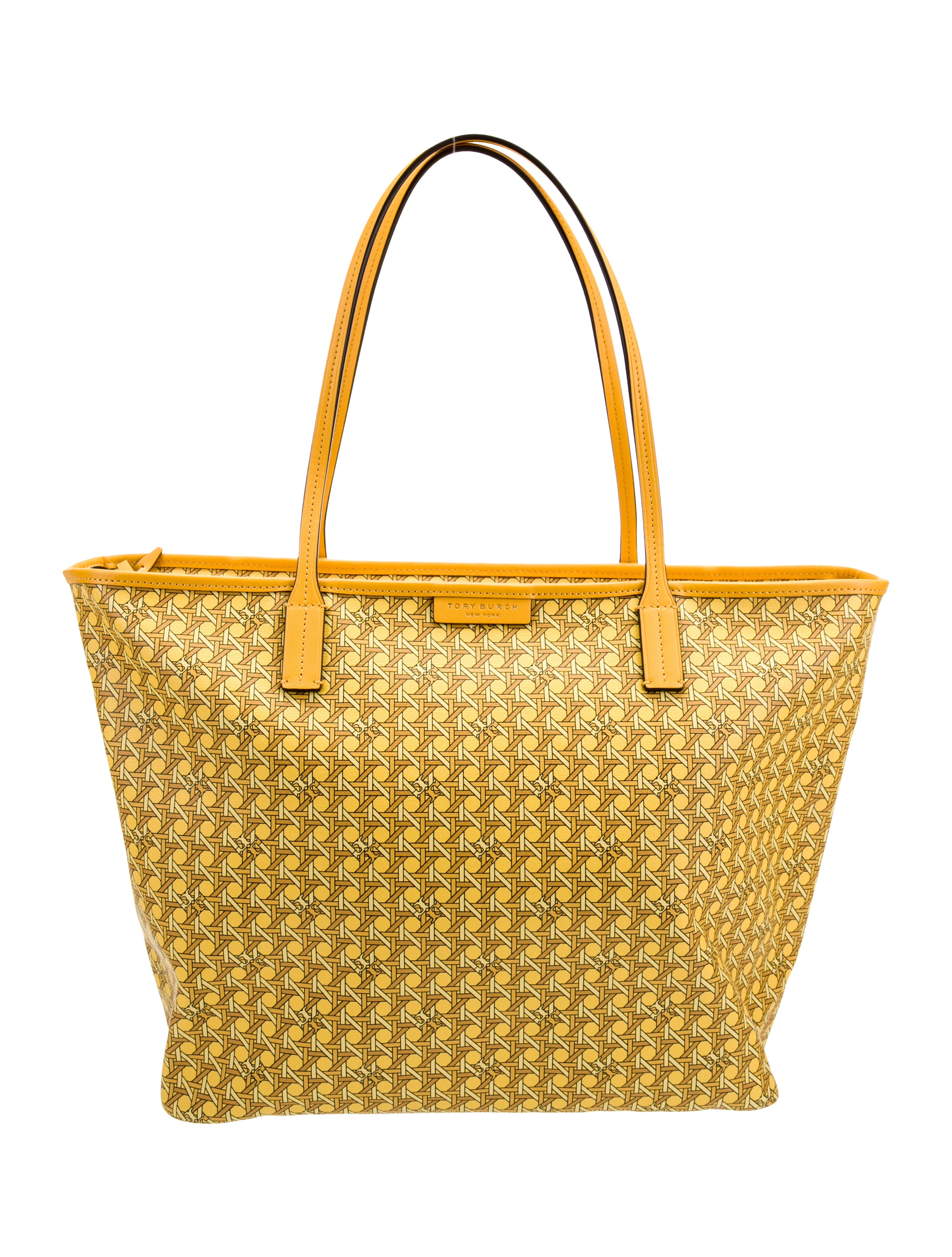 Tory Burch Pattern Printed Tote Bag - Yellow Totes, Handbags ...