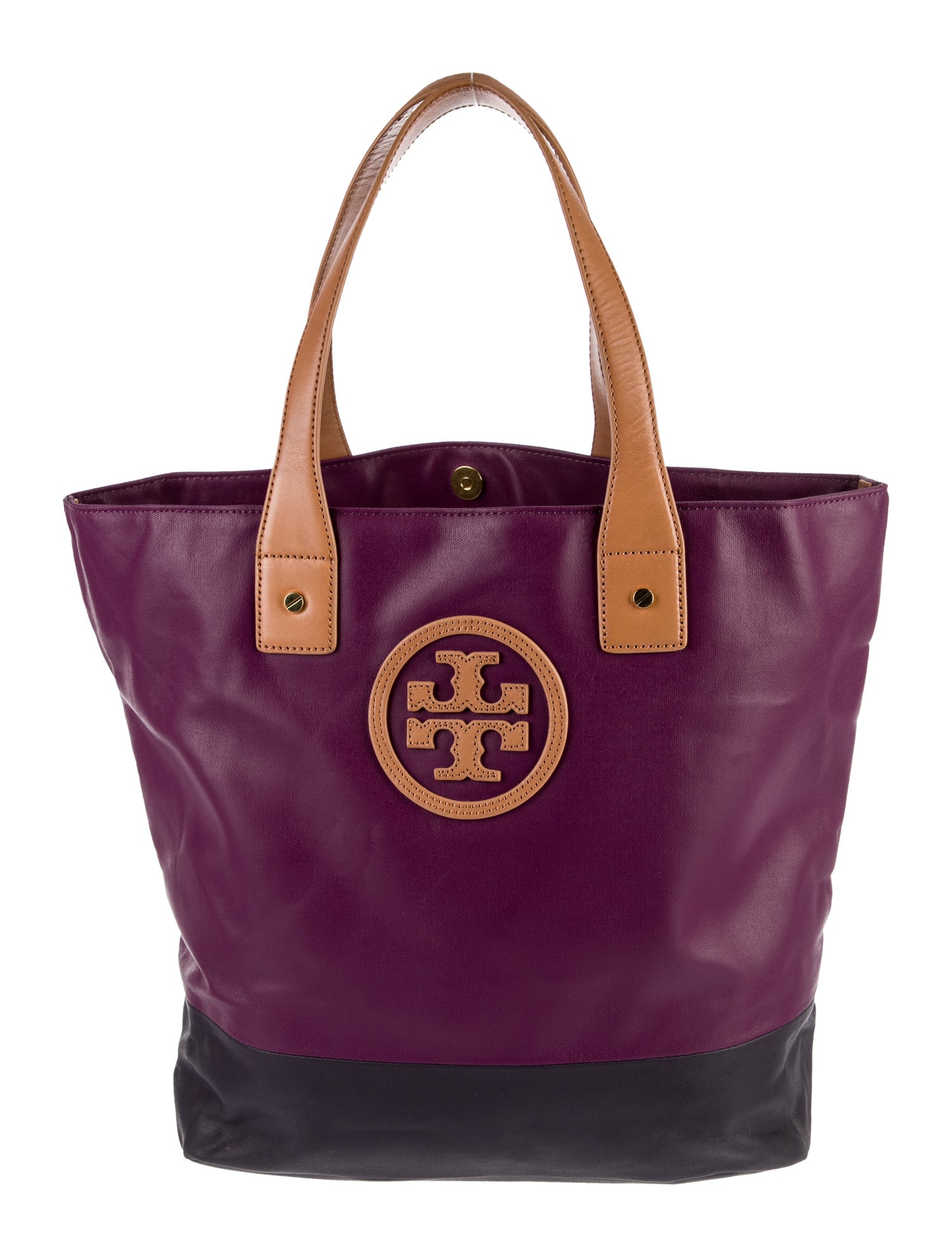 Tory Burch Colorblocked Leather-Trim Tote - Purple Totes, Handbags ...