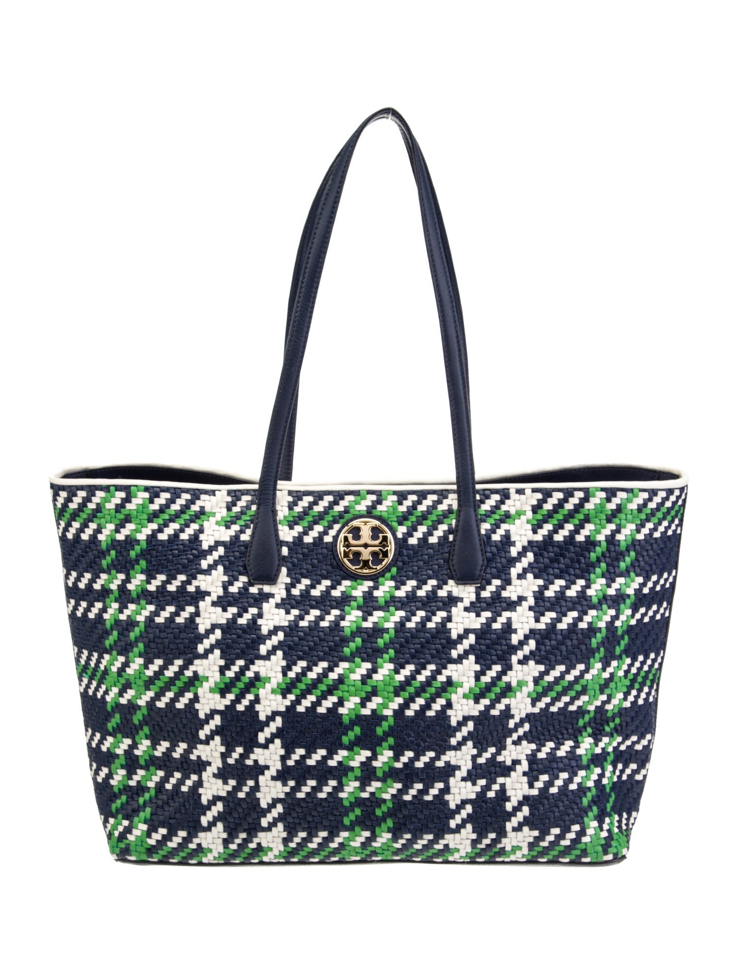 Tory Burch Woven Leather Tote - Blue Totes, Handbags - WTO630126 | The ...