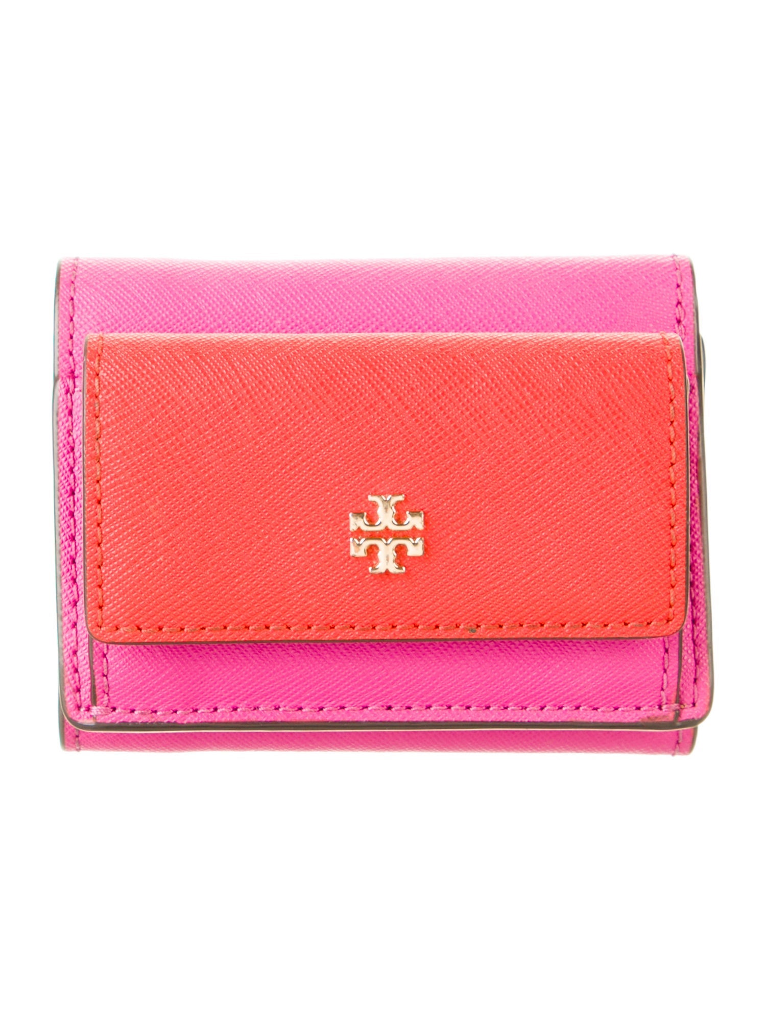 Tory Burch Colorblock Pattern Compact Wallet - Pink Wallets ...