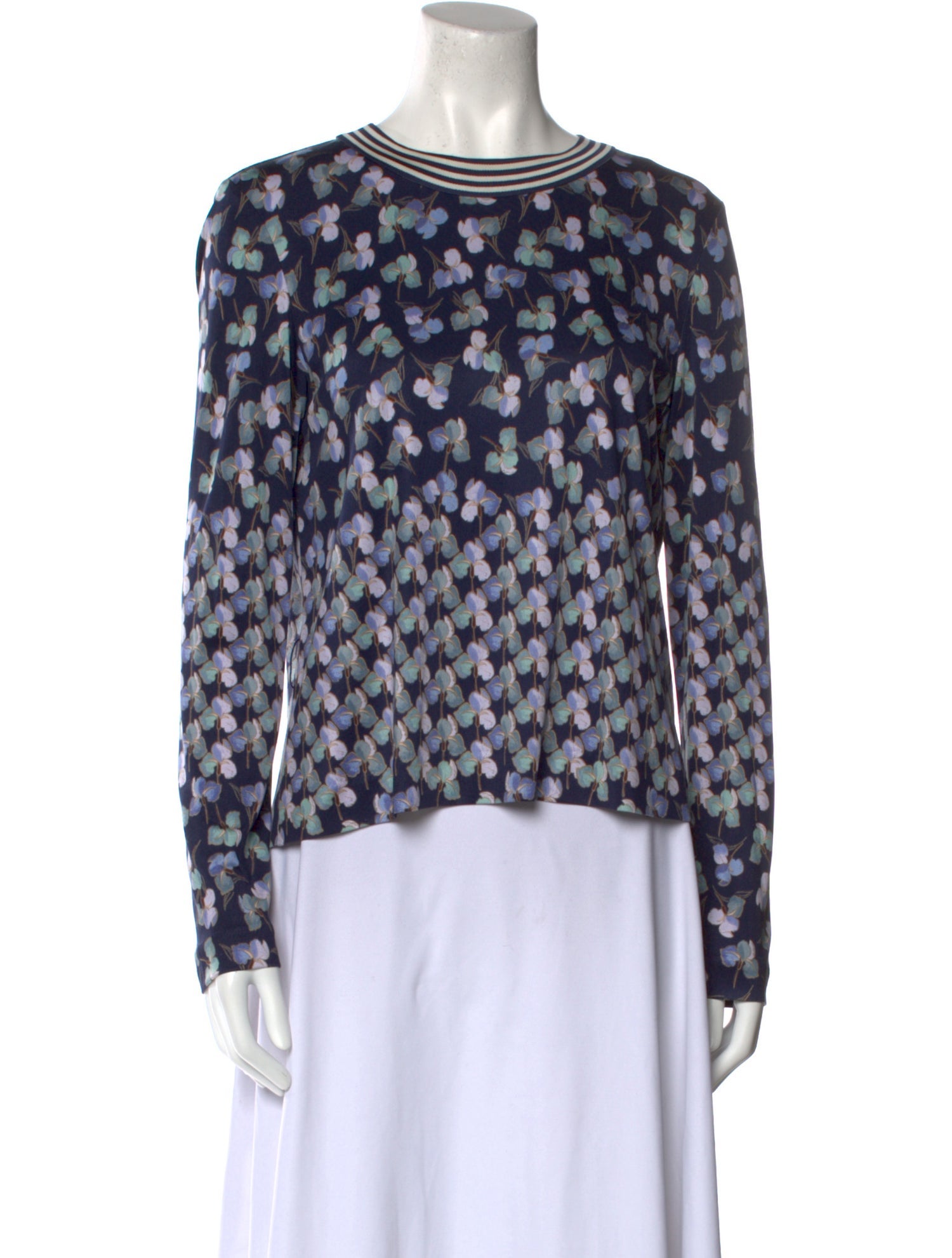 Tory Burch Silk Printed Blouse - Blue Tops, Clothing - WTO631757 | The ...