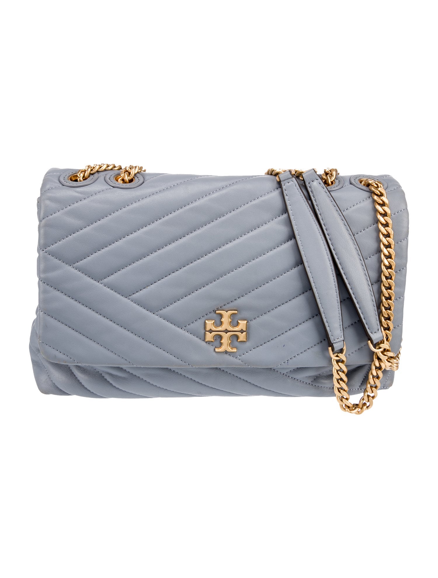 Tory Burch Leather Chain Link Shoulder Bag - Blue Shoulder Bags ...