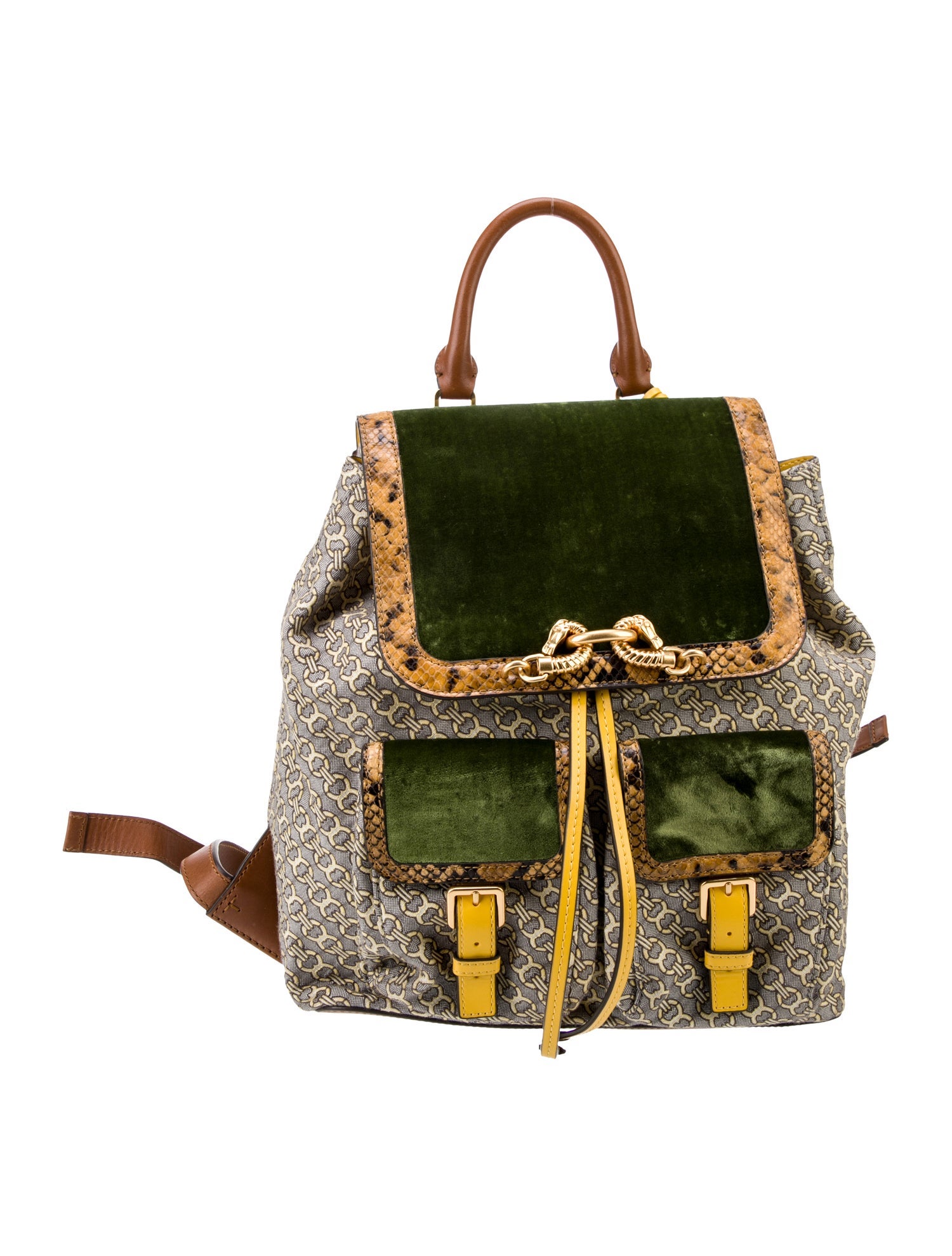 Tory Burch Saffiano Leather Trimmed Nylon Backpack - Black Backpacks ...