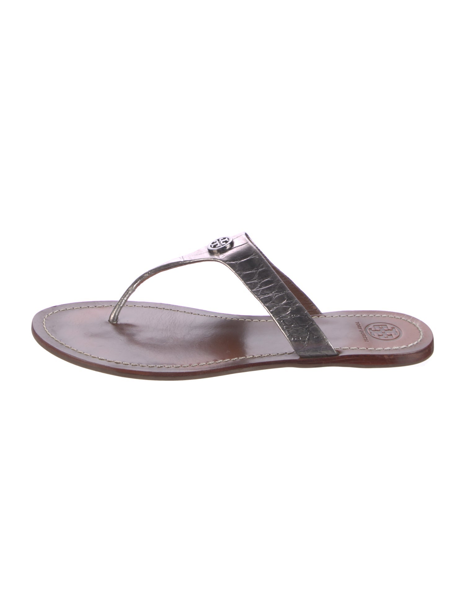 Tory Burch Slides - Silver Sandals, Shoes - WTO637091 | The RealReal
