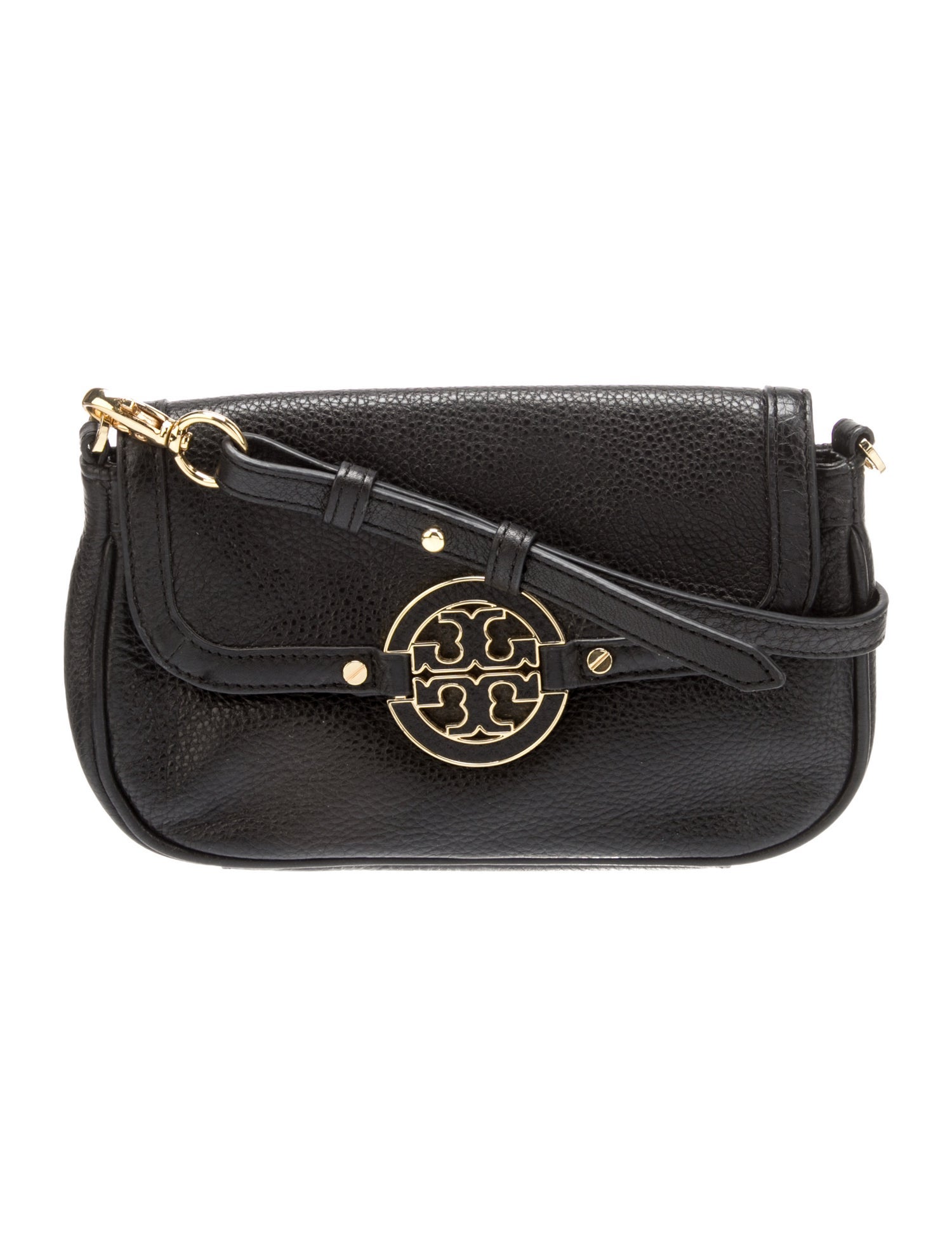 Tory Burch Logo Leather Crossbody Bag - Black Crossbody Bags, Handbags ...
