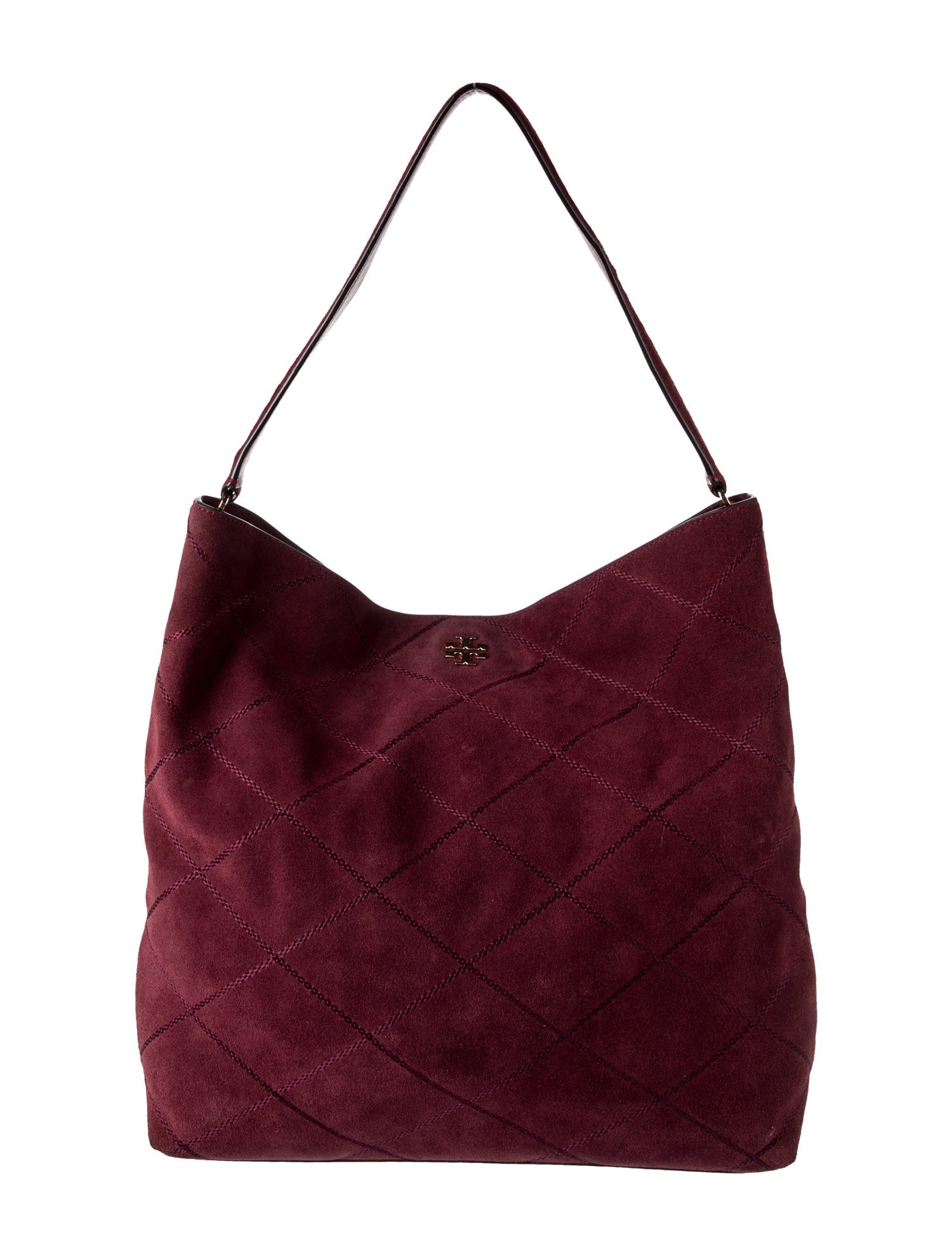 Tory Burch Suede Embroidered Hobo Bag - Burgundy Hobos, Handbags ...