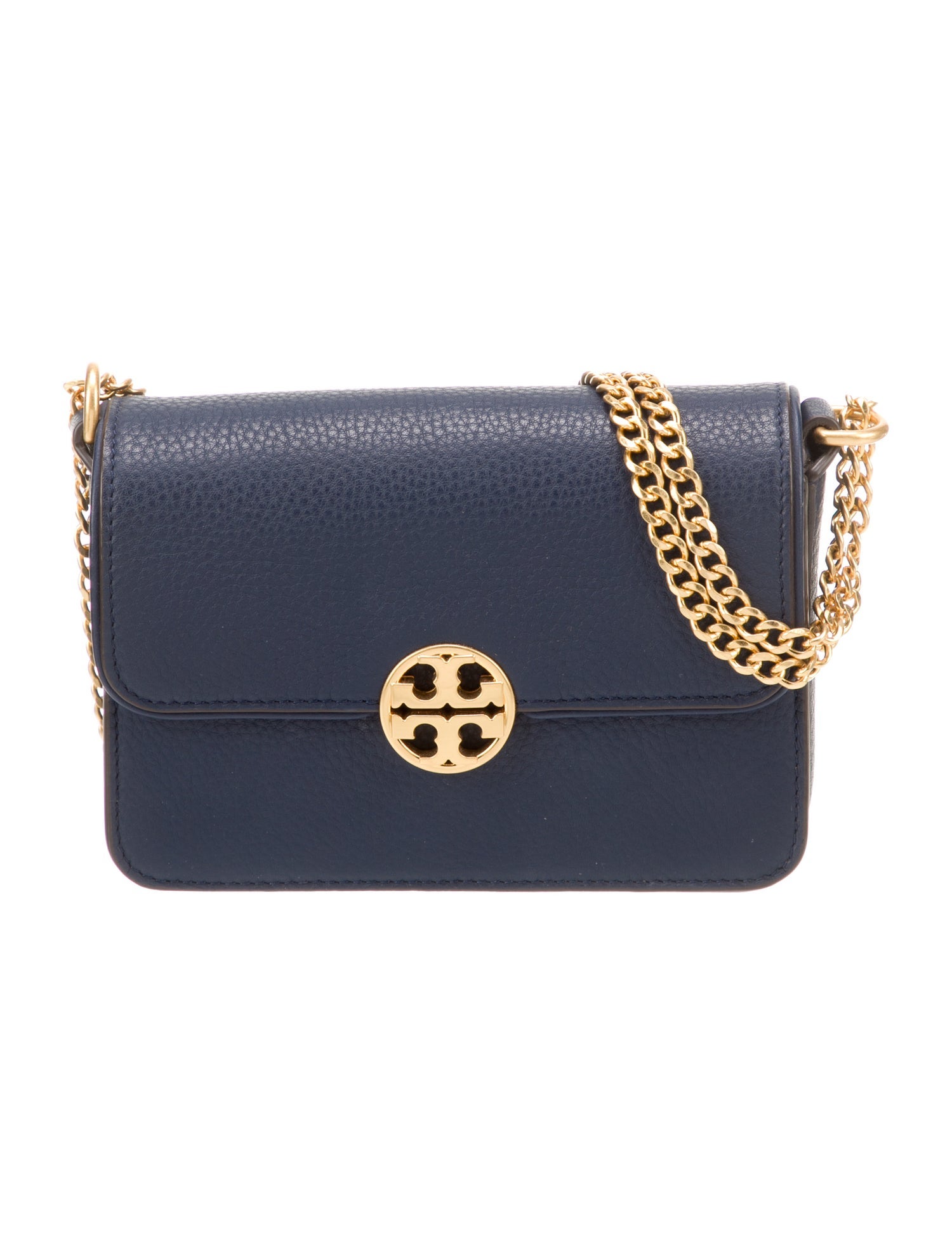Tory Burch Leather Shoulder Bag - Blue Shoulder Bags, Handbags ...