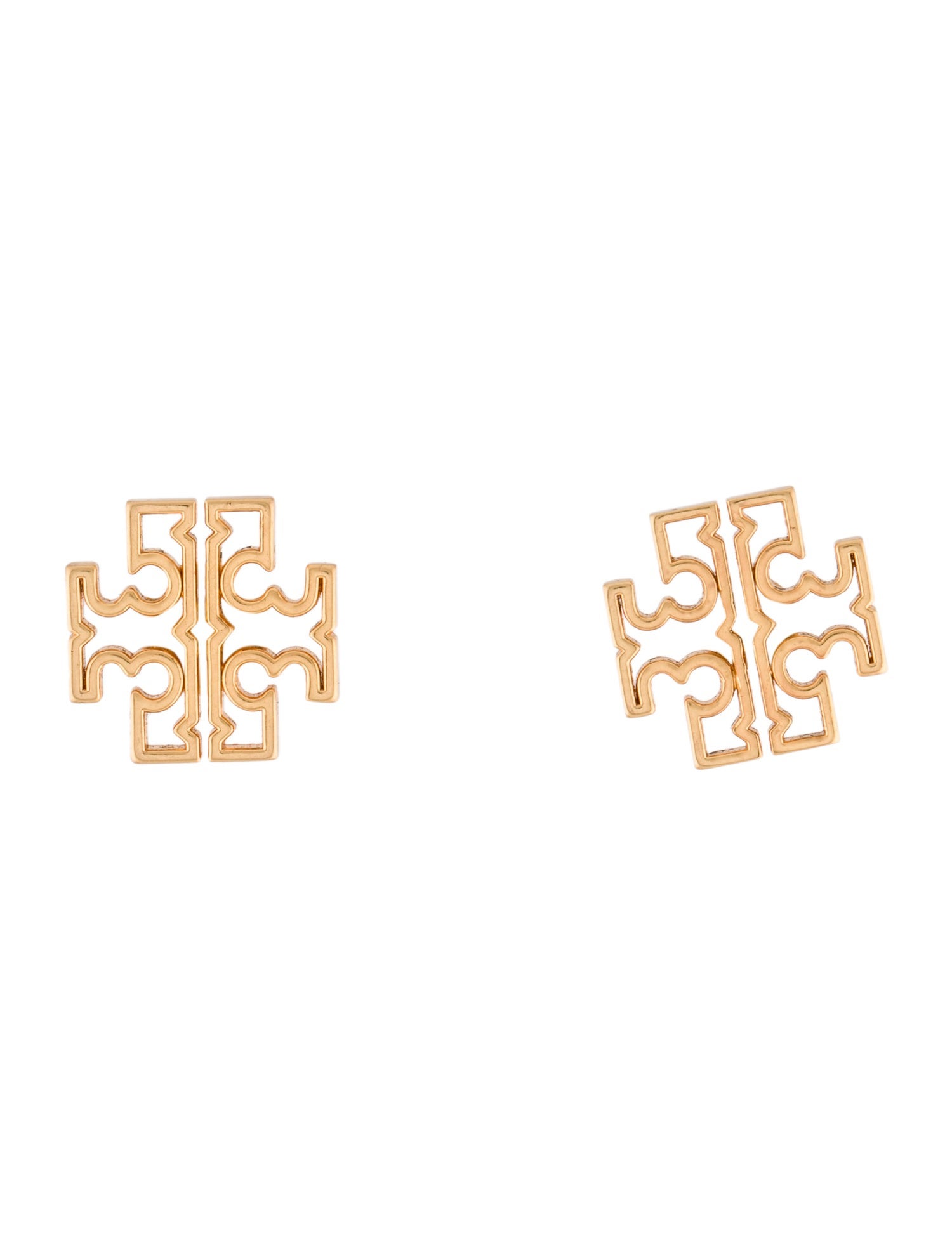 Tory Burch Britten Logo Stud Earrings - Gold-Tone Metal Stud, Earrings ...