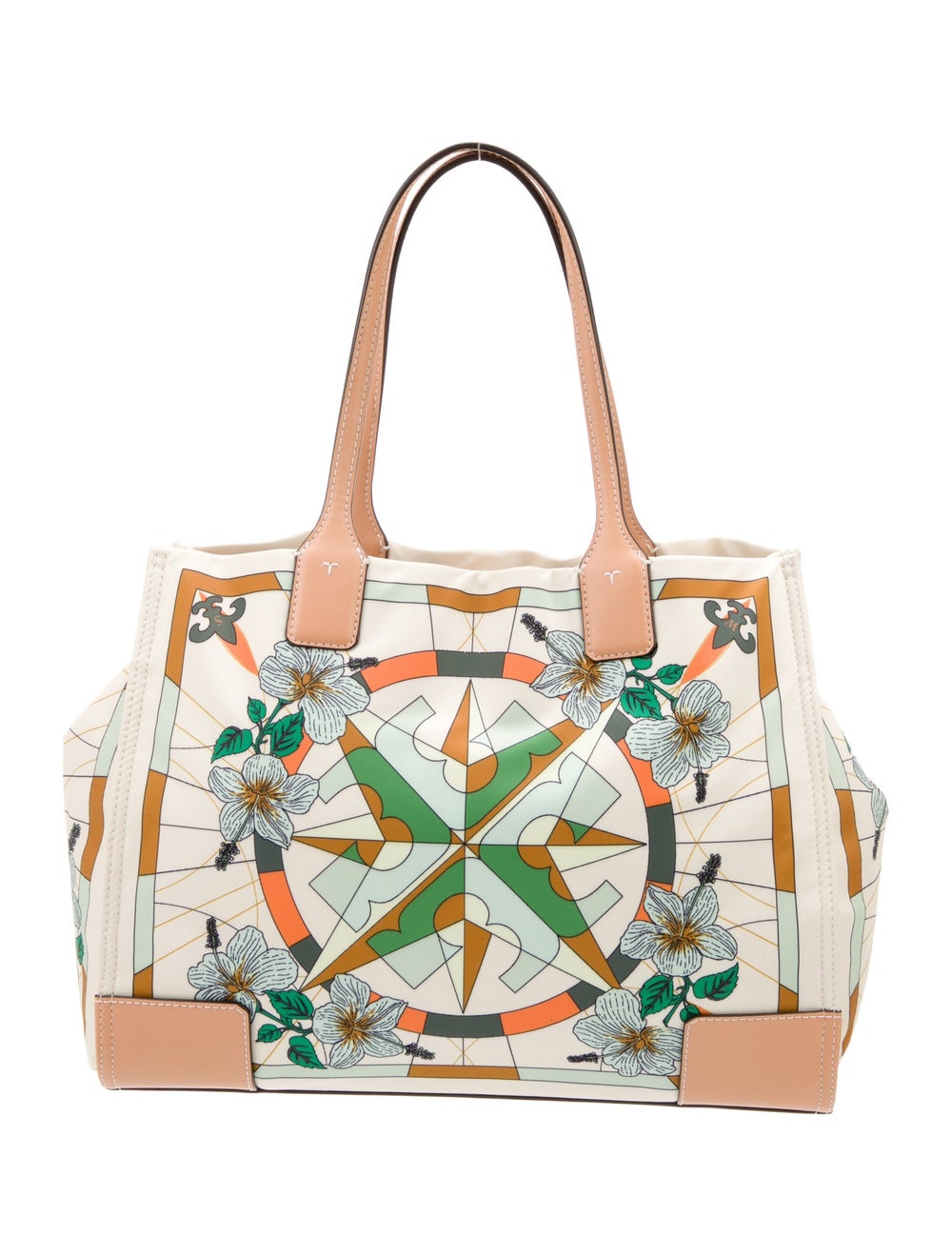 Tory Burch Pattern Leather Trim Tote Bag - Neutrals Totes, Handbags ...