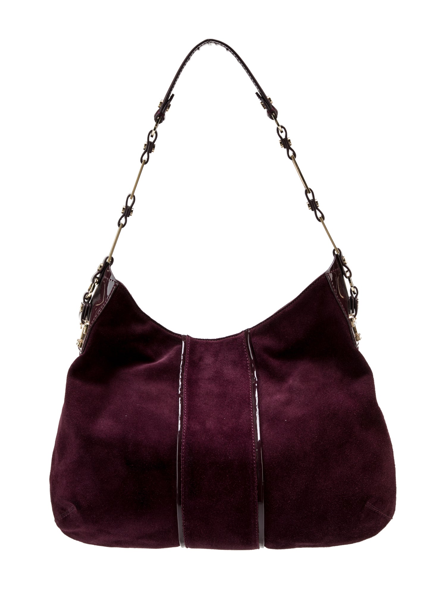 Tory Burch Suede Shoulder Bag - Burgundy Shoulder Bags, Handbags ...