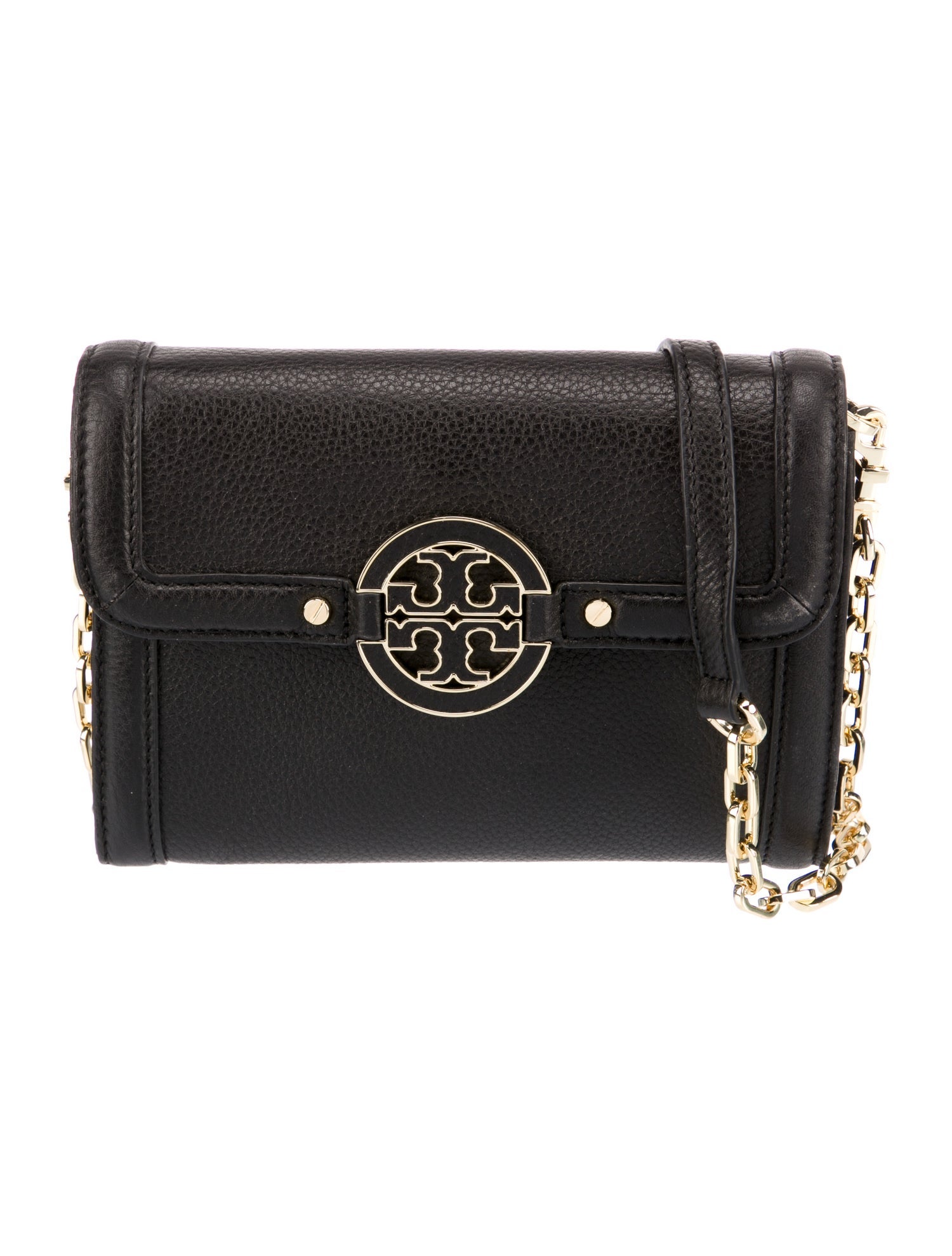 Tory Burch Leather Chain-Link Bag - Black Crossbody Bags, Handbags ...