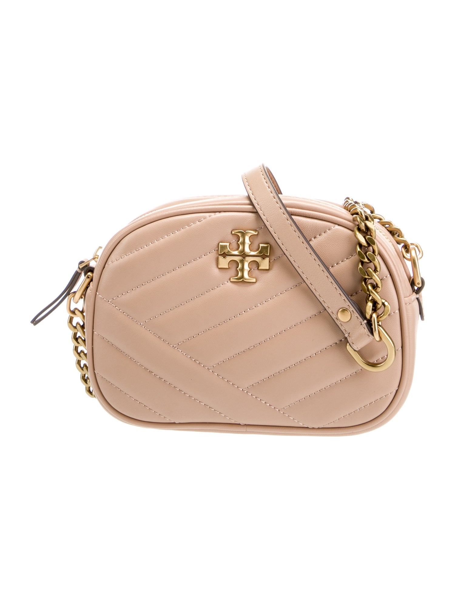 Tory Burch Chain-Link Leather Crossbody Bag w/Tags - Neutrals Crossbody ...