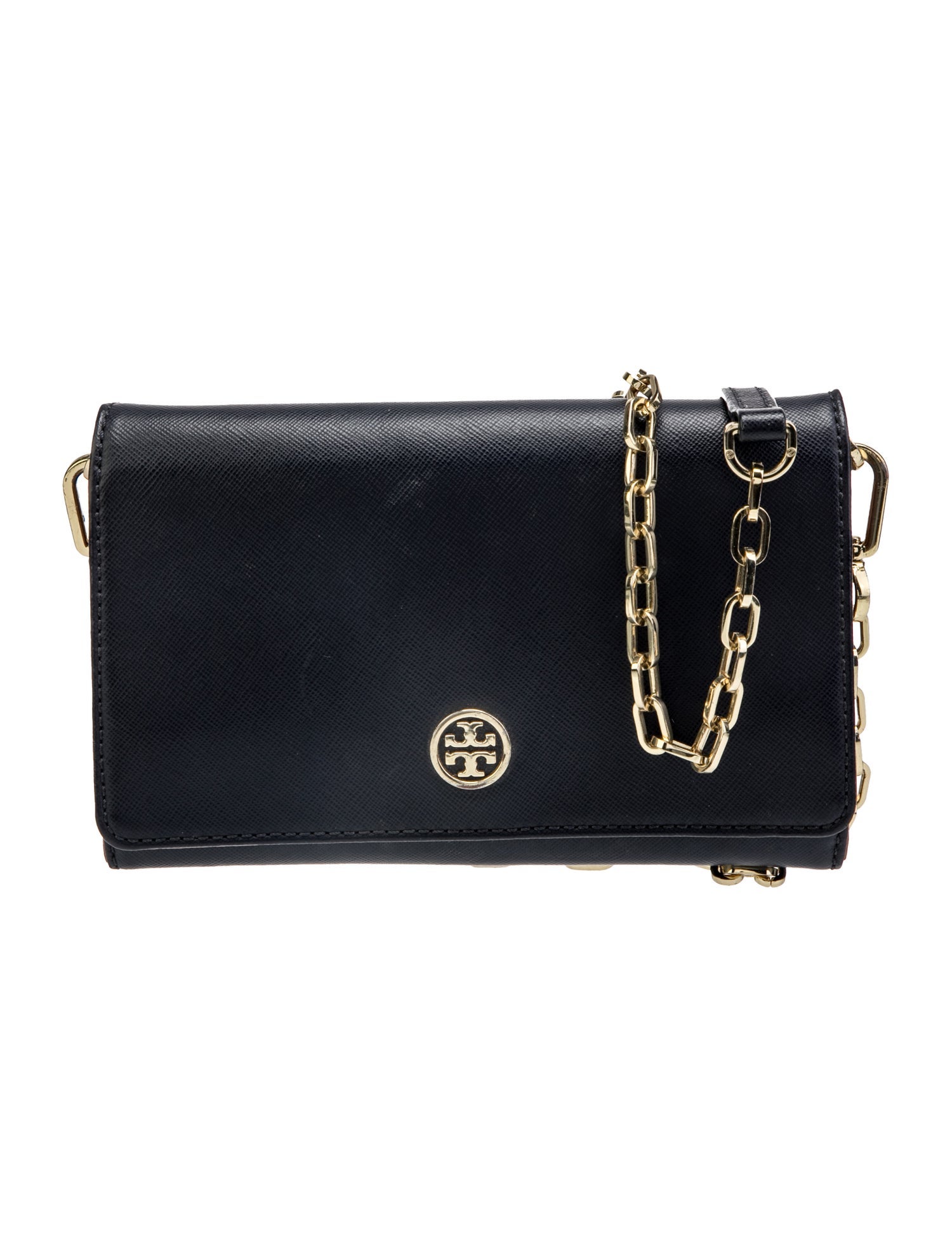 Tory Burch Leather Chain-Link Bag - Black Crossbody Bags, Handbags ...