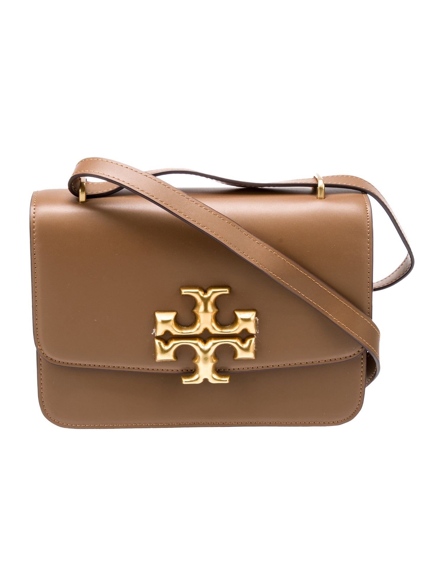 Tory Burch Leather Logo Shoulder Bag - Brown Shoulder Bags, Handbags ...