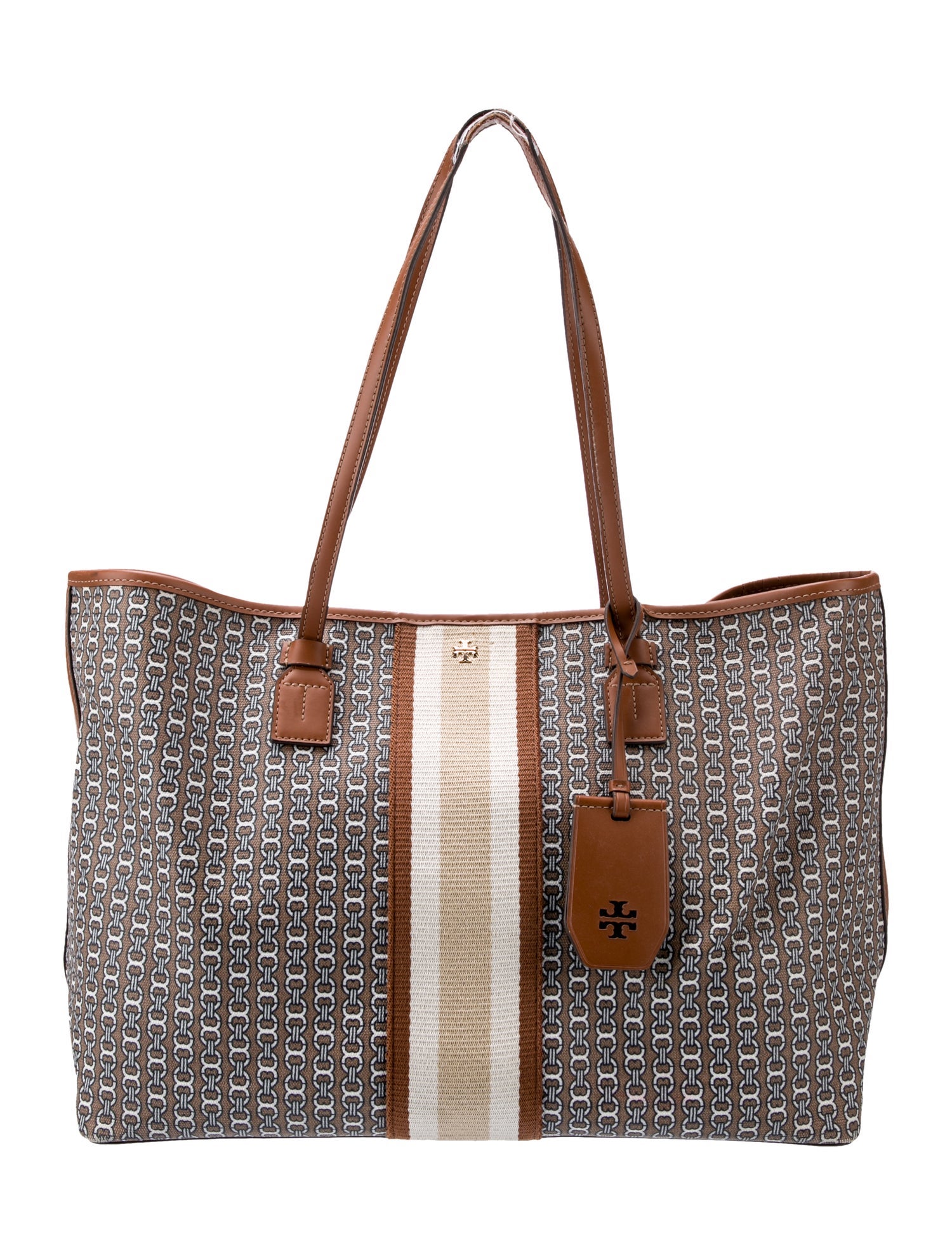 Tory Burch Coated Canvas Patterned Bag - Brown Totes, Handbags ...