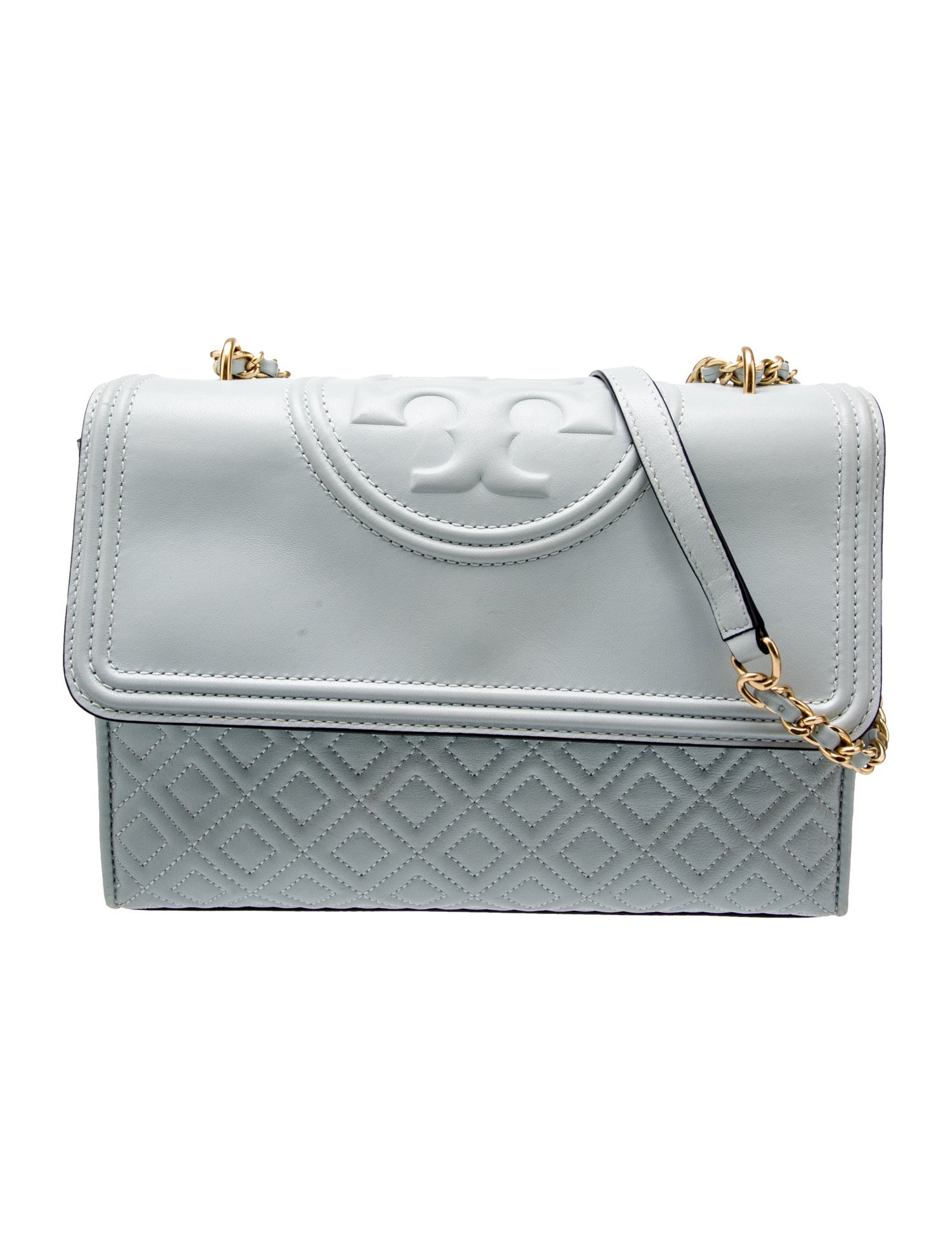 Tory Burch Chain-Link Leather Crossbody Bag - Blue Crossbody Bags ...