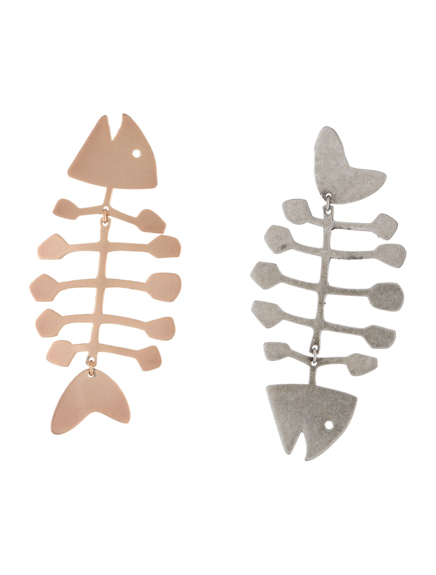 Tory Burch Two Tone Mini Fish Statement Drop Earrings - Brass Drop ...