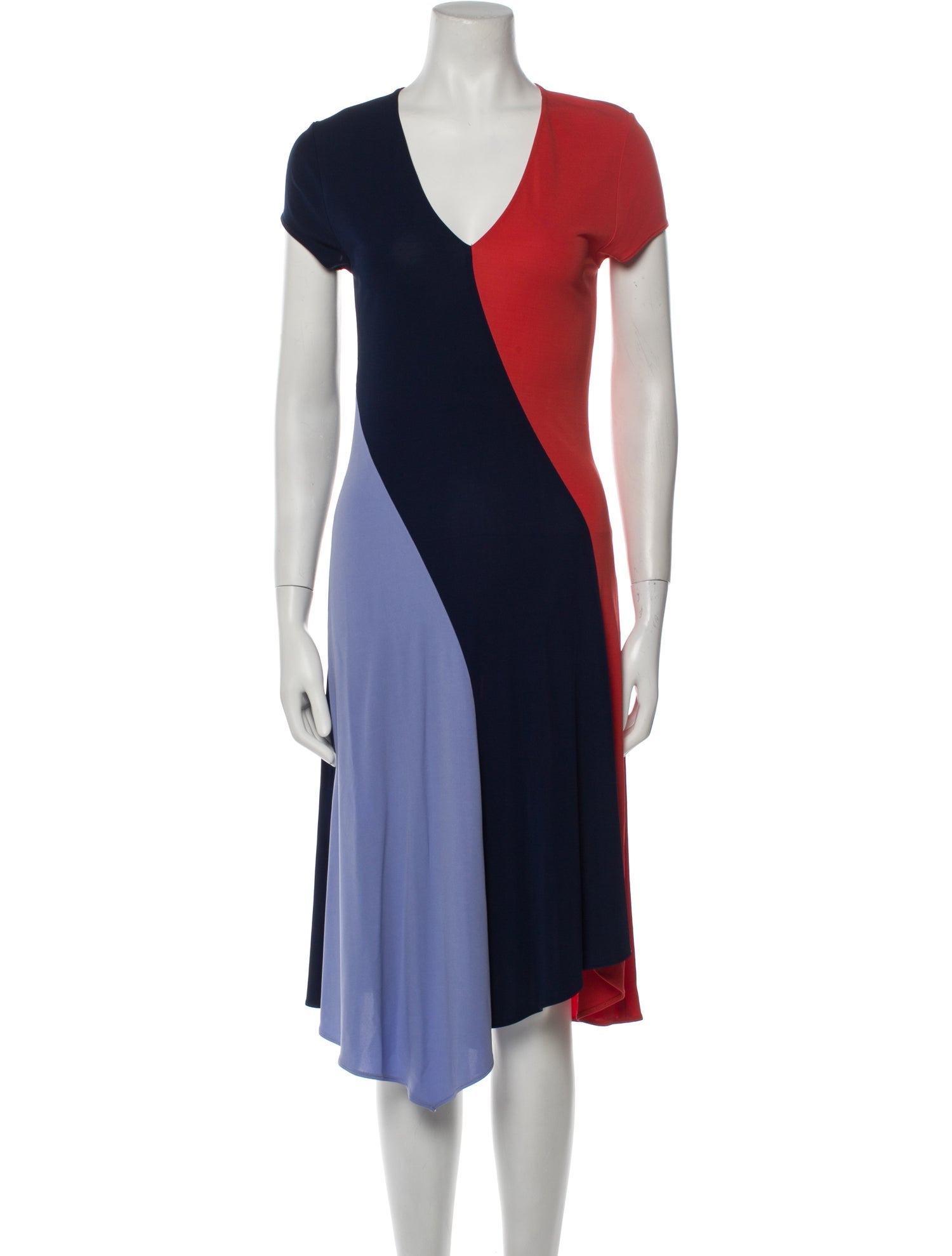 Tory Burch Colorblock Pattern Midi Length Dress - Blue Dresses ...