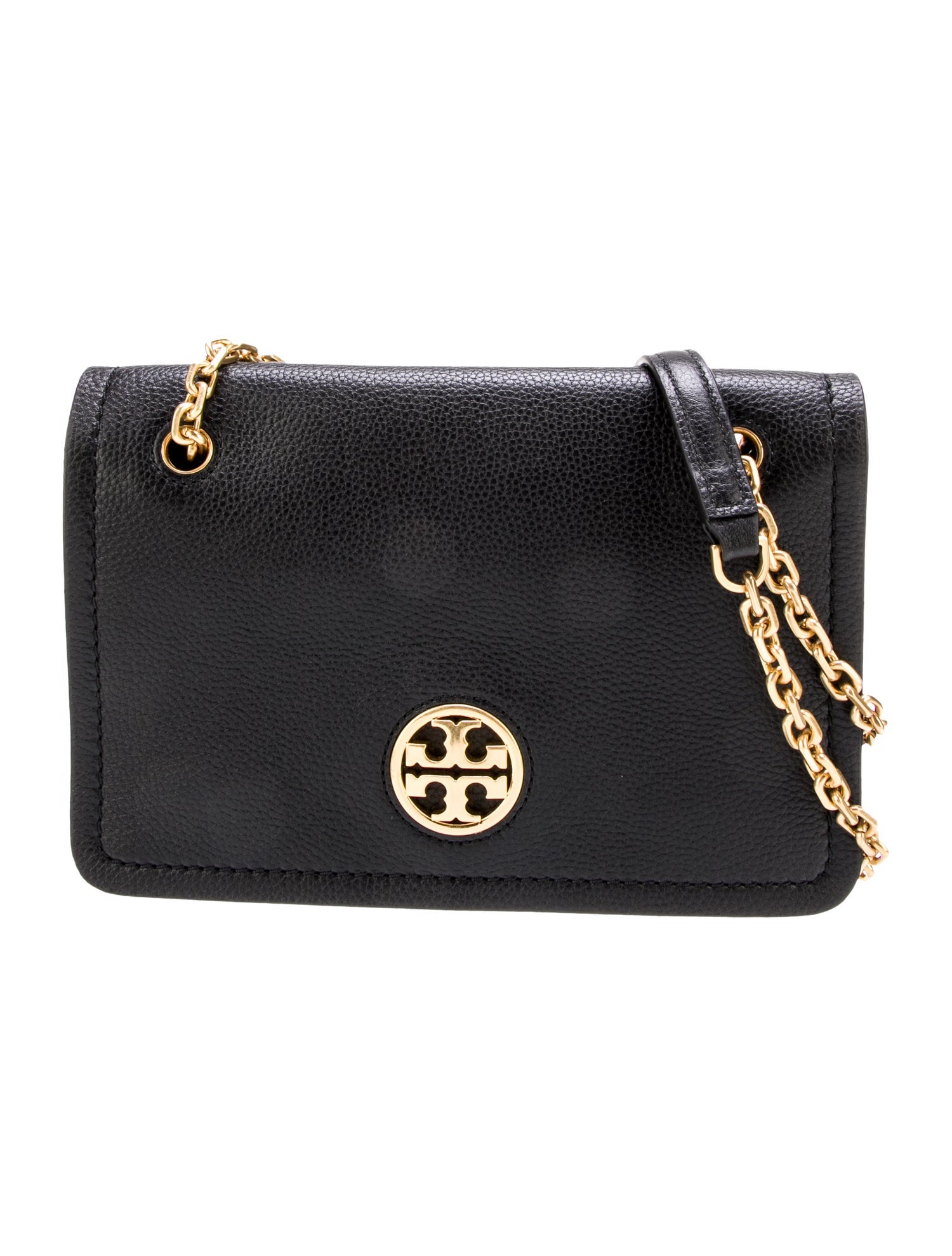 Tory Burch Chain-Link Leather Shoulder Bag - Black Shoulder Bags ...