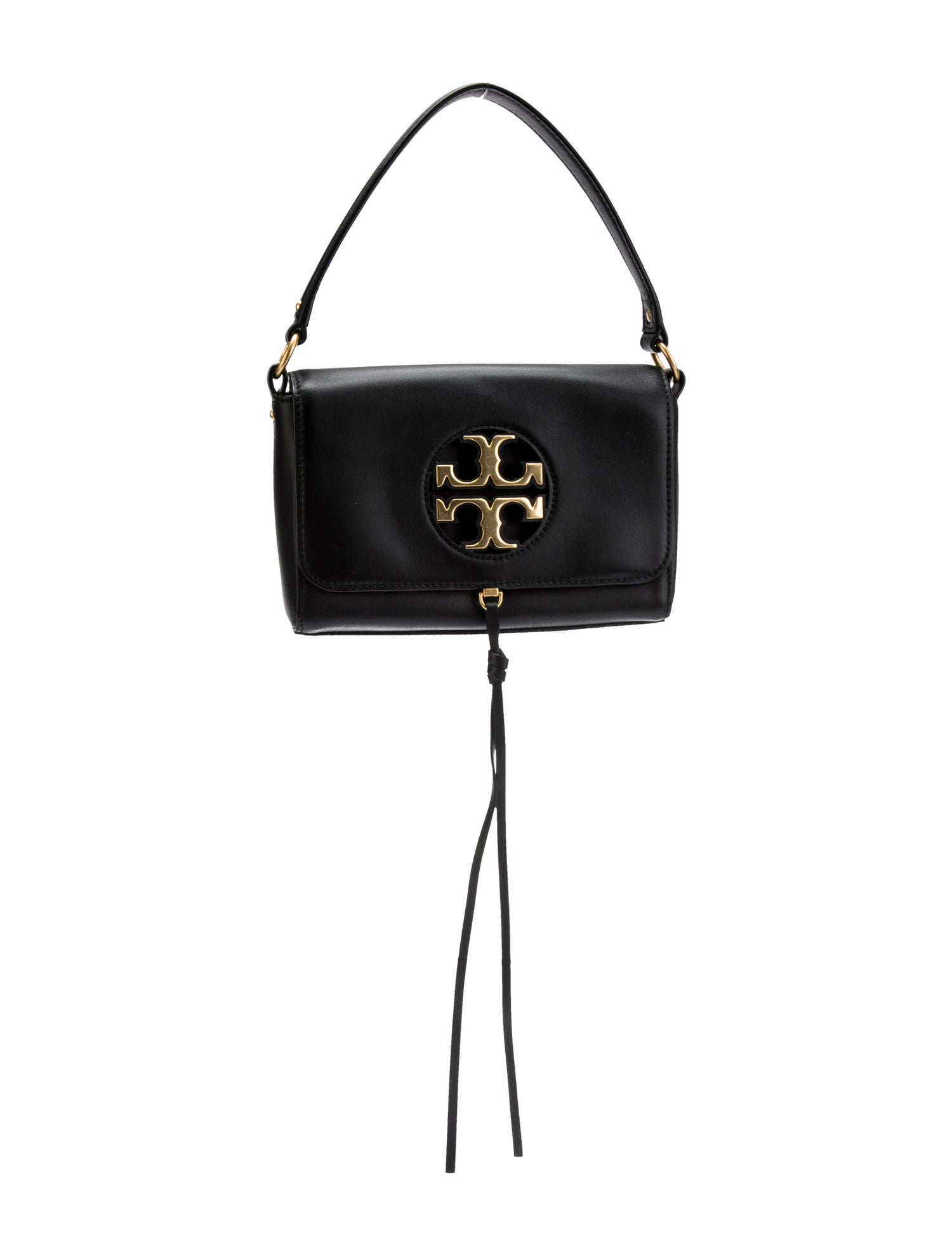 Tory Burch Leather Top Handle Bag - Black Handle Bags, Handbags ...