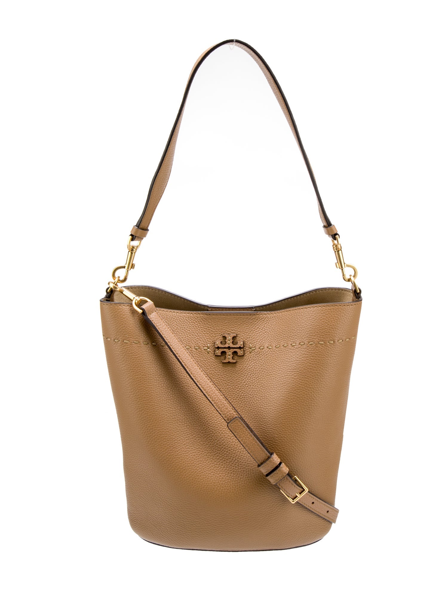 Tory Burch Leather Bucket Bag - Brown Bucket Bags, Handbags - WTO676402 | The RealReal