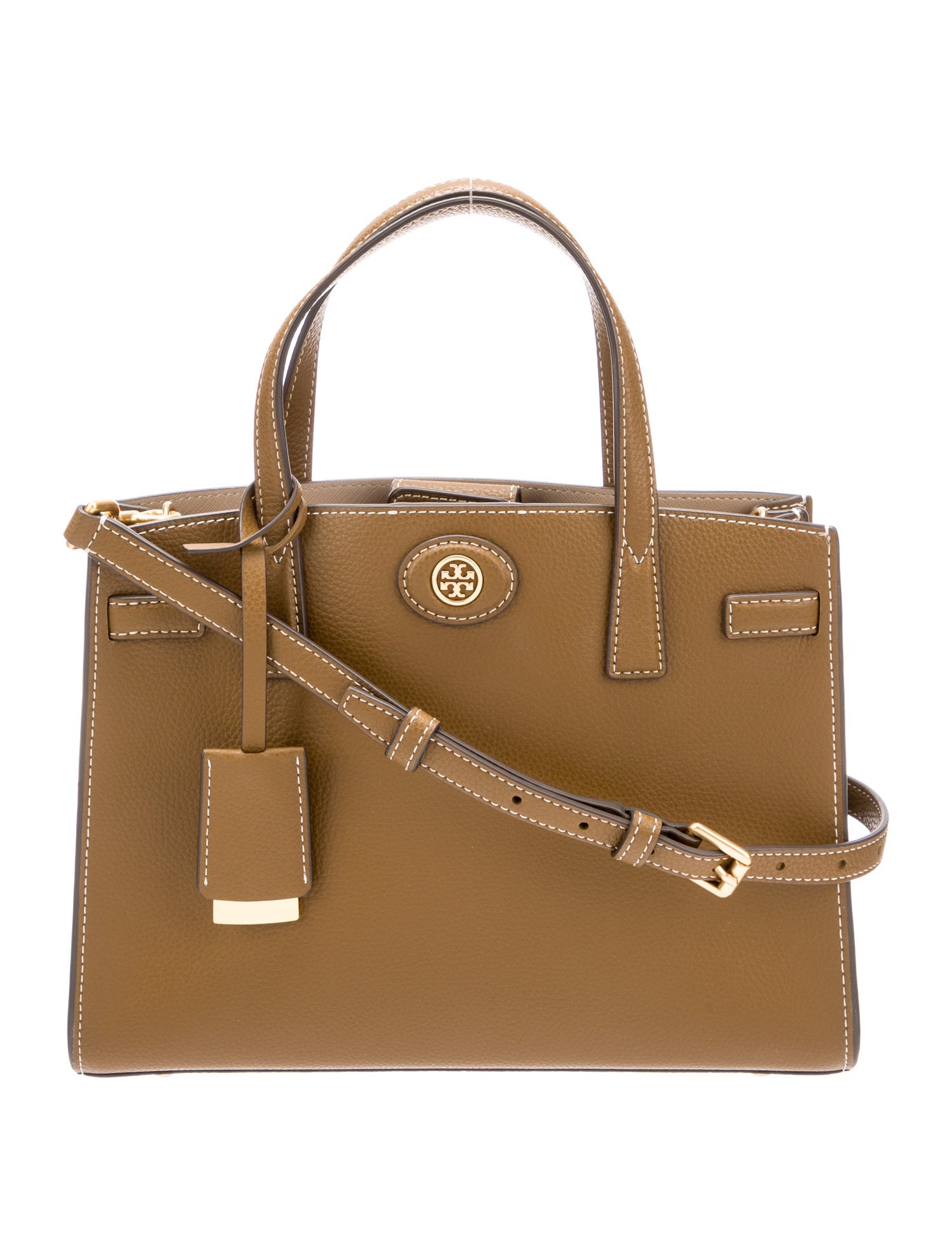 Tory Burch Leather Top Handle Bag - Brown Handle Bags, Handbags ...