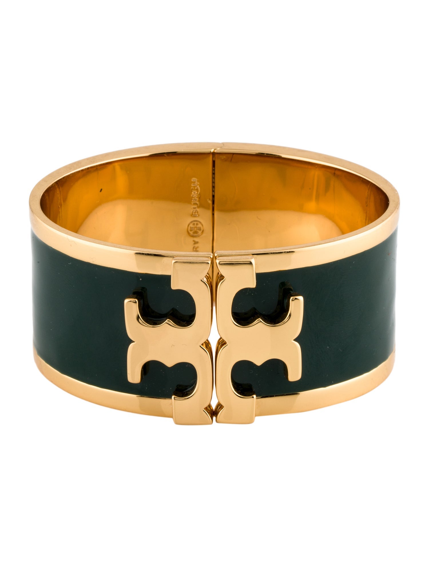 Chanel CC Resin & Lace Floral Hinged Bangle - Gold-Tone Metal Bangle ...